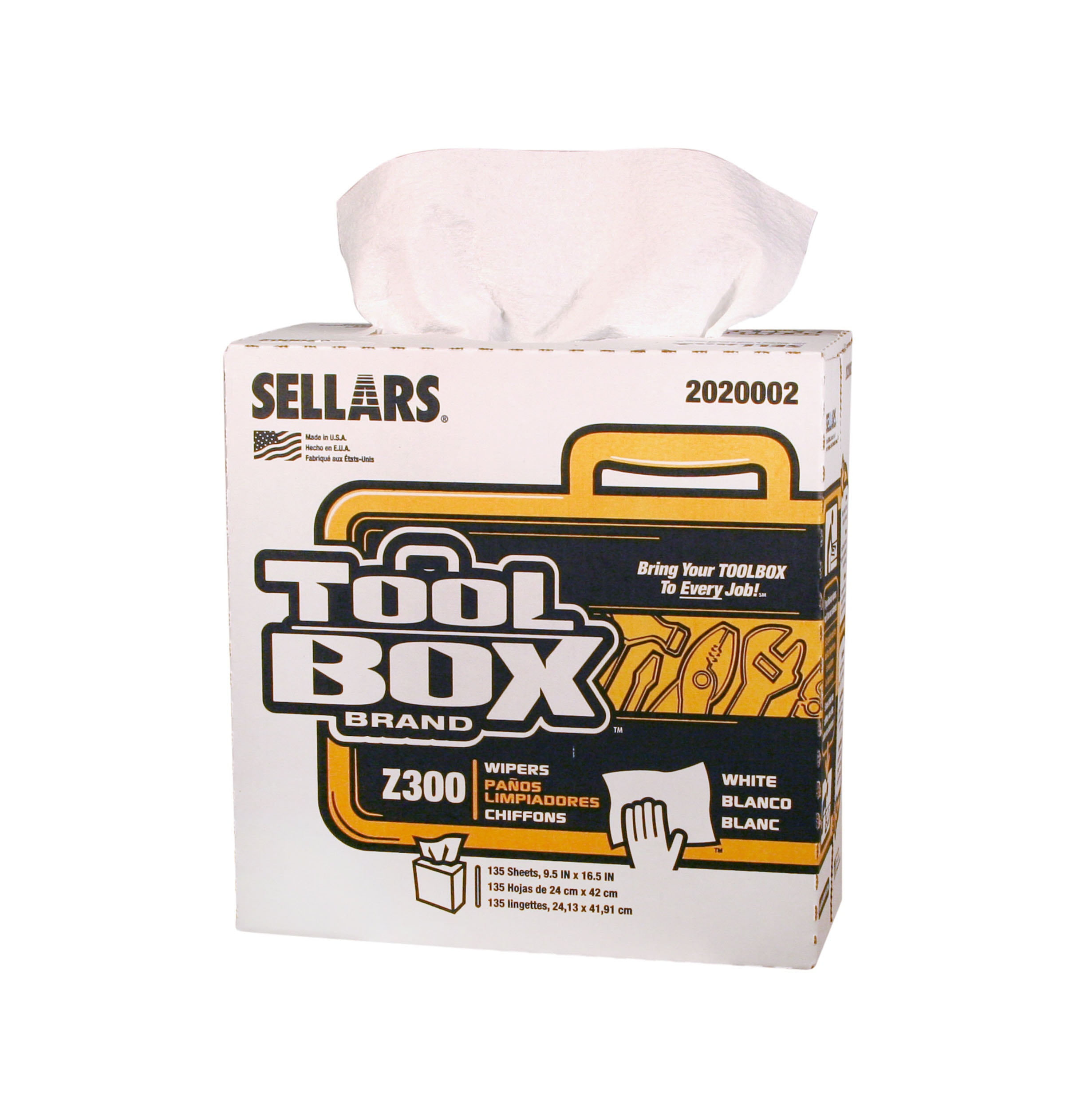 Sellars Wipers & Sorbents 2020002 Toolbox Z300 White Pop Up Wipers ...