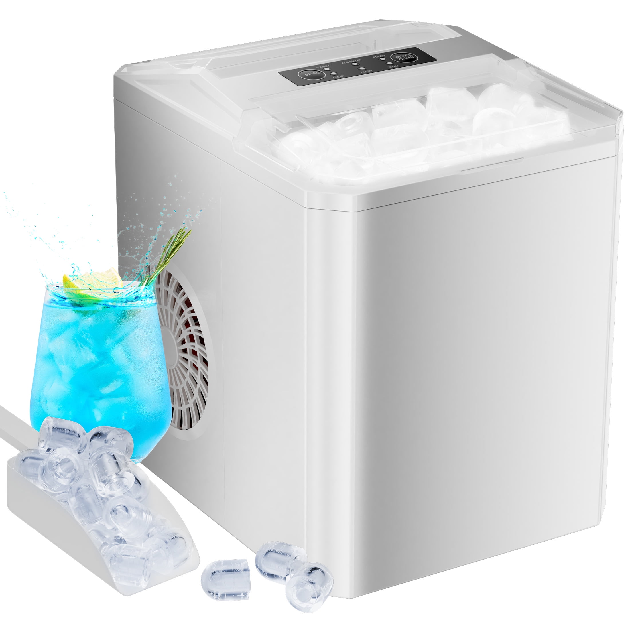 Sellary Portable Ice Maker Machine with Handle， S/L 2 Size Ice Cube ...