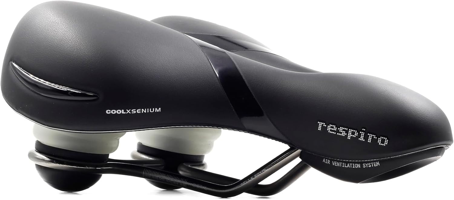 Selle Royal Respiro Relaxed,Unisex Bike Seat with Ventilation Channel for Extra Comfort, Black ...