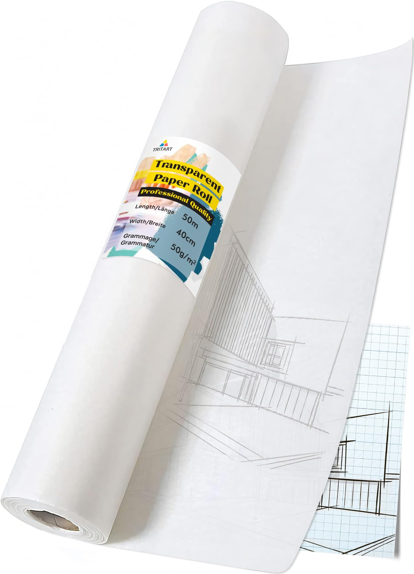 Tritart Tracing Paper Roll 16x164 ft - Ideal for Sewing, Dressmaking ...