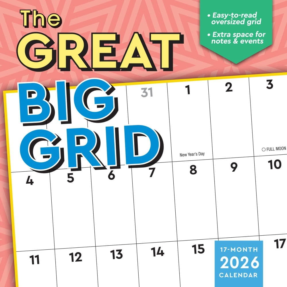 Sellers Publishing, The Great Big Grid 2026 Wall Calendar, 12'' X 12 ...