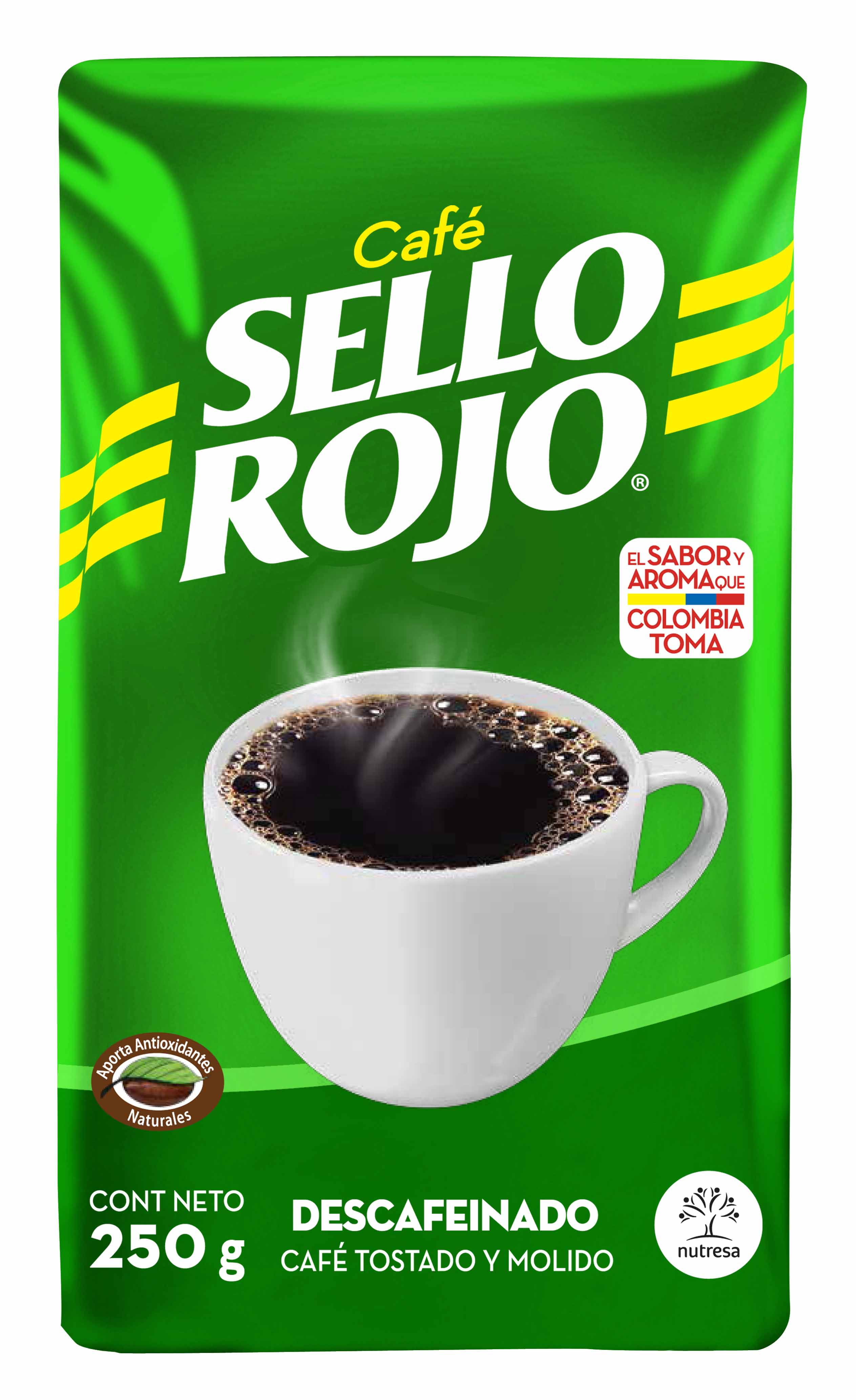 Sello Rojo Ground Coffee Decaf, Low Acidity, 100% Colombian Dark Roast ...