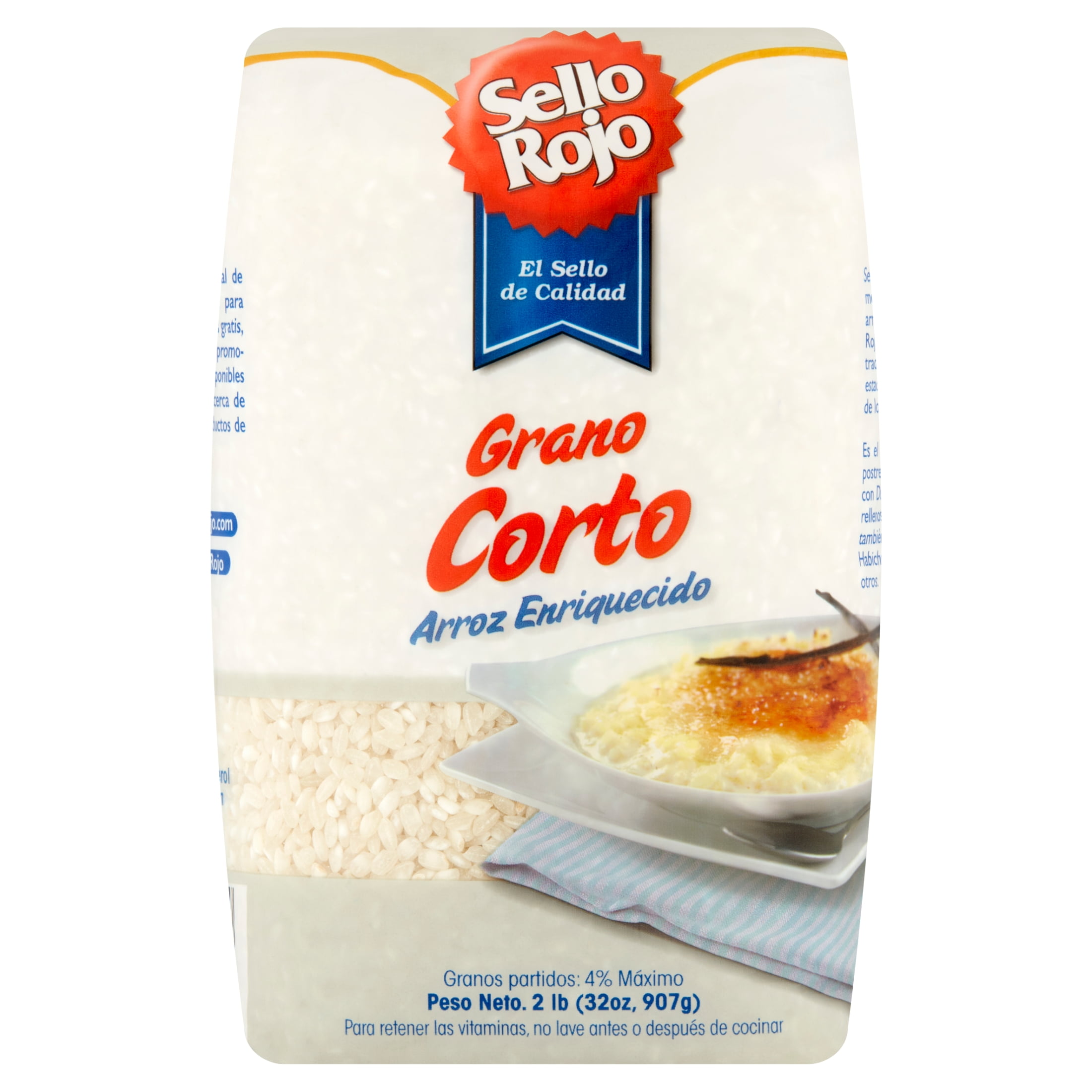 Sello Rojo Rice Arroz Corto 2 lbs - Walmart.com