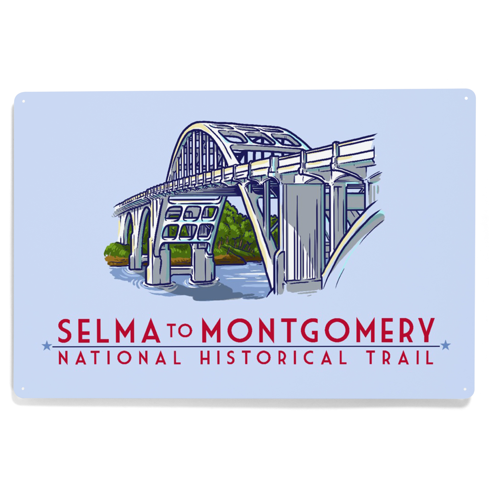 Selma to Montgomery, Alabama, Edmund Pettus Bridge (12x18 Aluminum Art ...