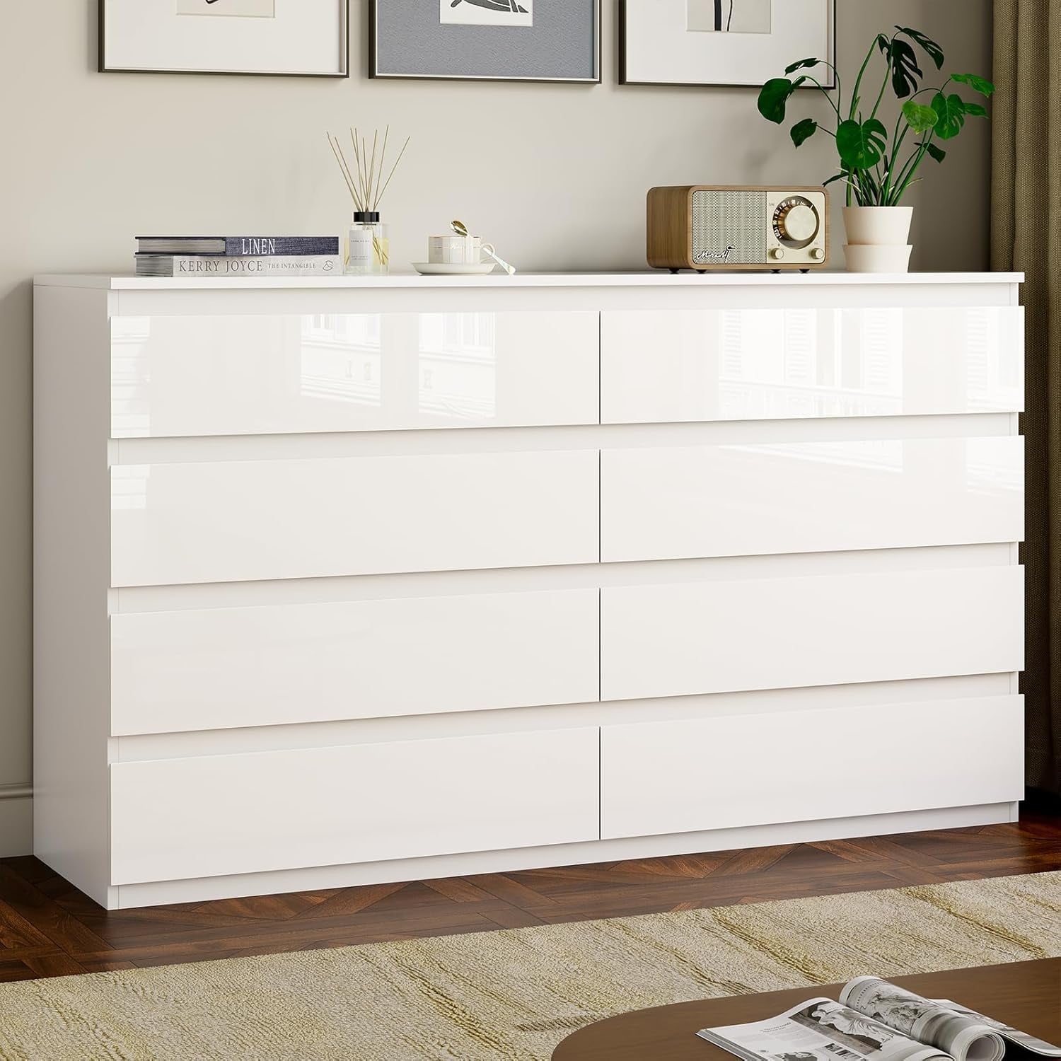 Selooye 8-Drawer Modern Wood Dresser, Wide Chest Drawers - Walmart.com