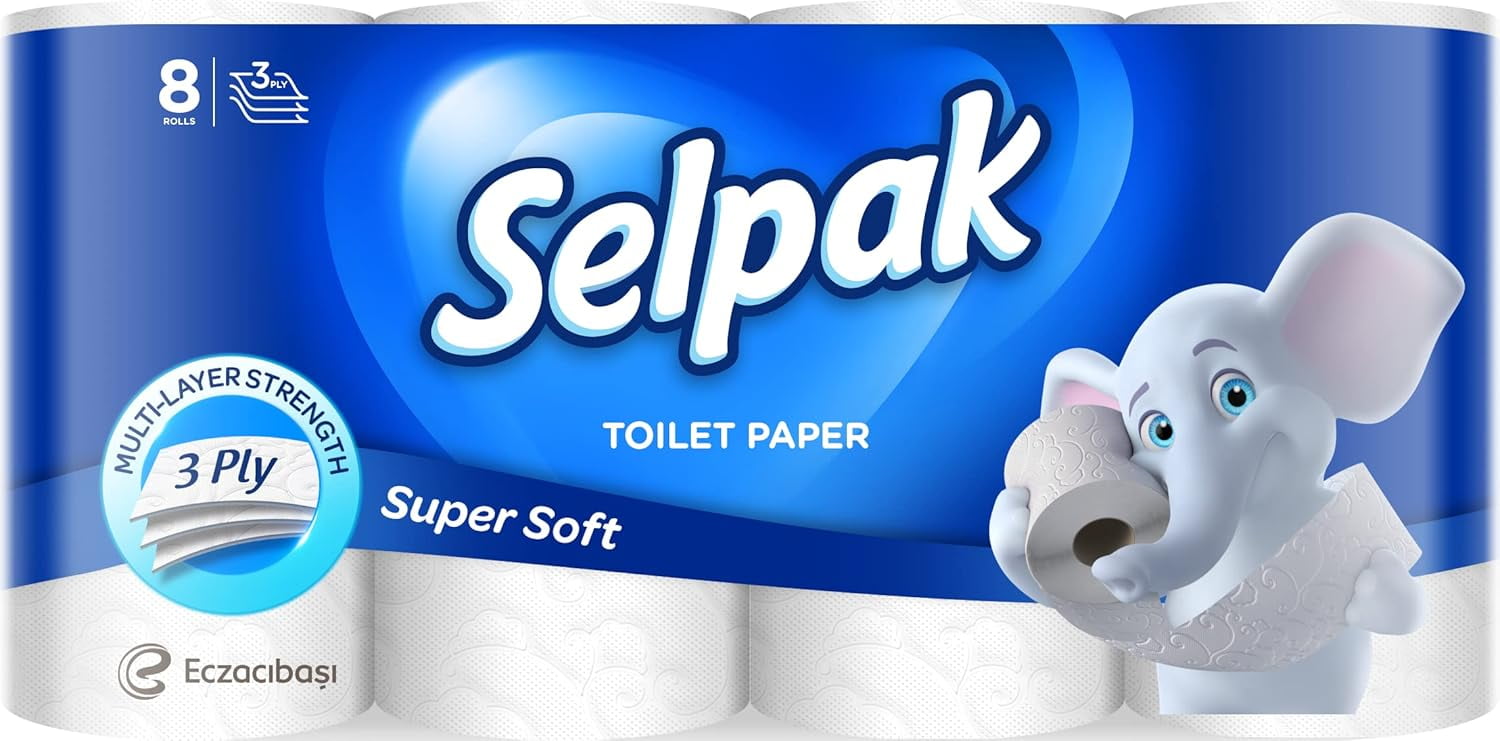 Selpak Toilet Paper 3-Ply, 4480 Sheets Toilet Paper, 100% Pure ...