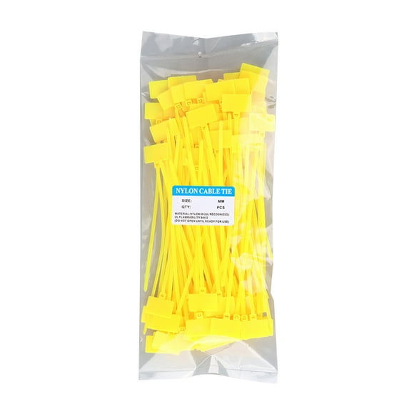 Selrti 100 Pcs Nylon Marker Cable Zip Ties Self-Locking Zip Tags with ...