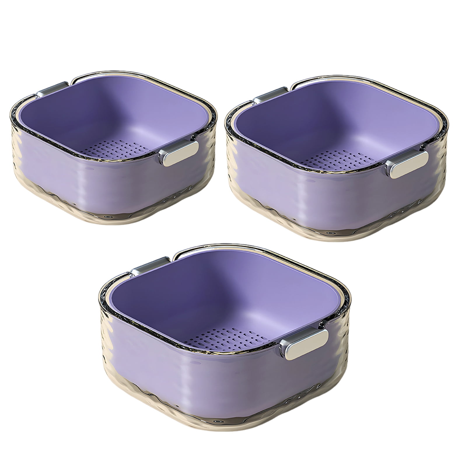 Selrti 3Pcs/Set Kitchen Strainer Colander Bowl Stackable Drain Basket ...