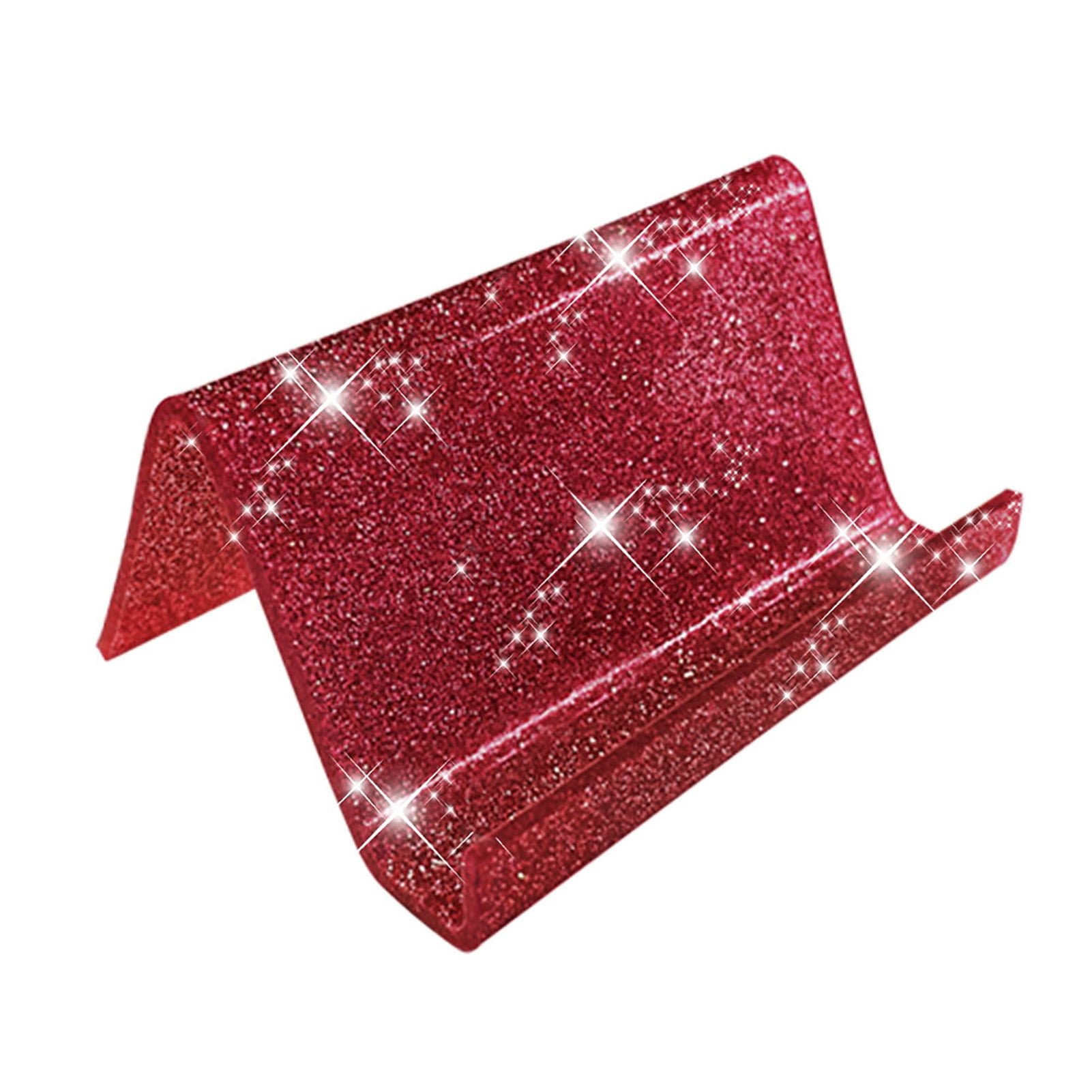 Selrti Acrylic Business Card Holder for Desk Sequin Glitter Desktop ...