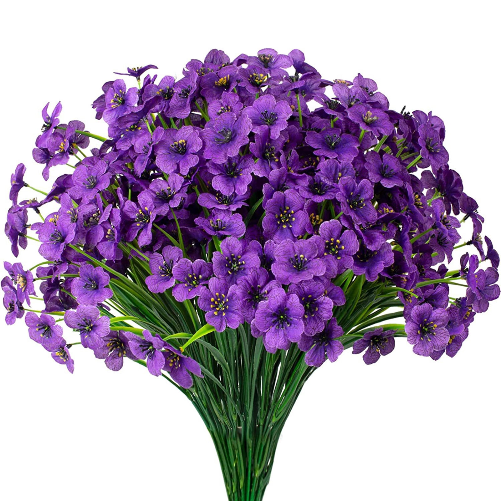 Selrti Artificial Violets Bundle UV Resistant Artificial Flowers ...