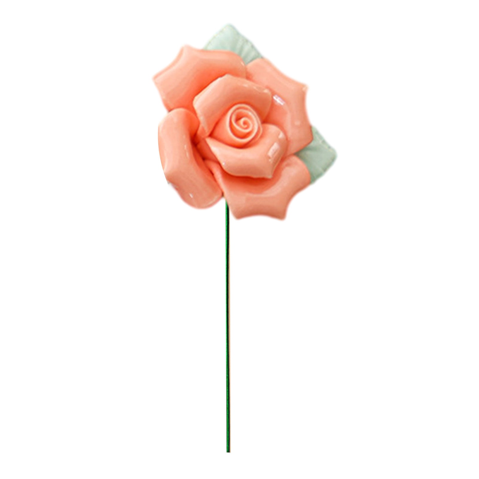 Selrti Ceramic Flower with Stem Realistic Handcrafted Artificial Flower ...