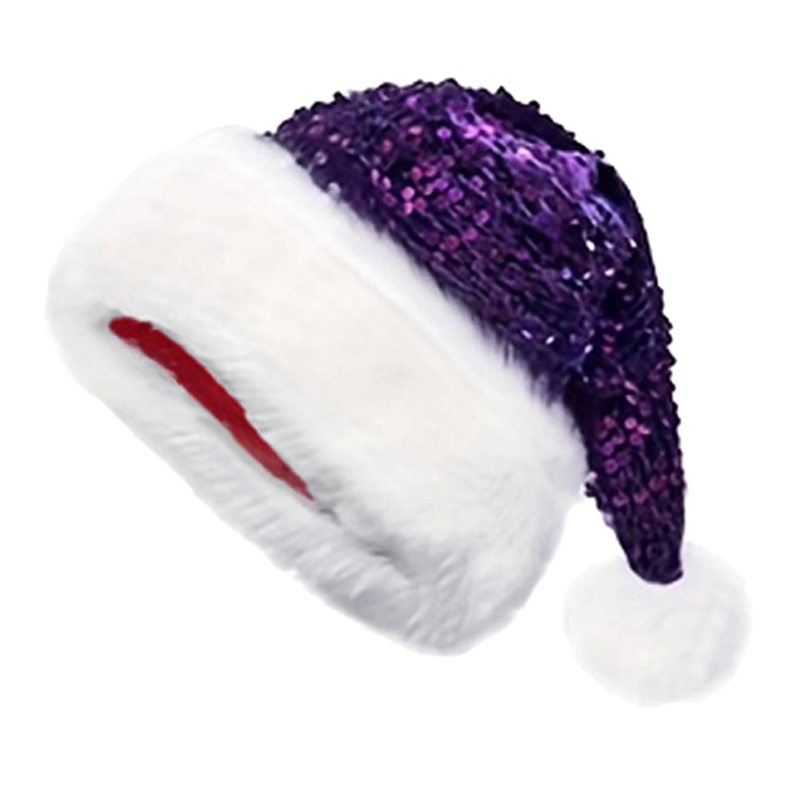 Selrti Christmas Sequin Santa Hat for Adults Unisex Glittery Sparkly ...