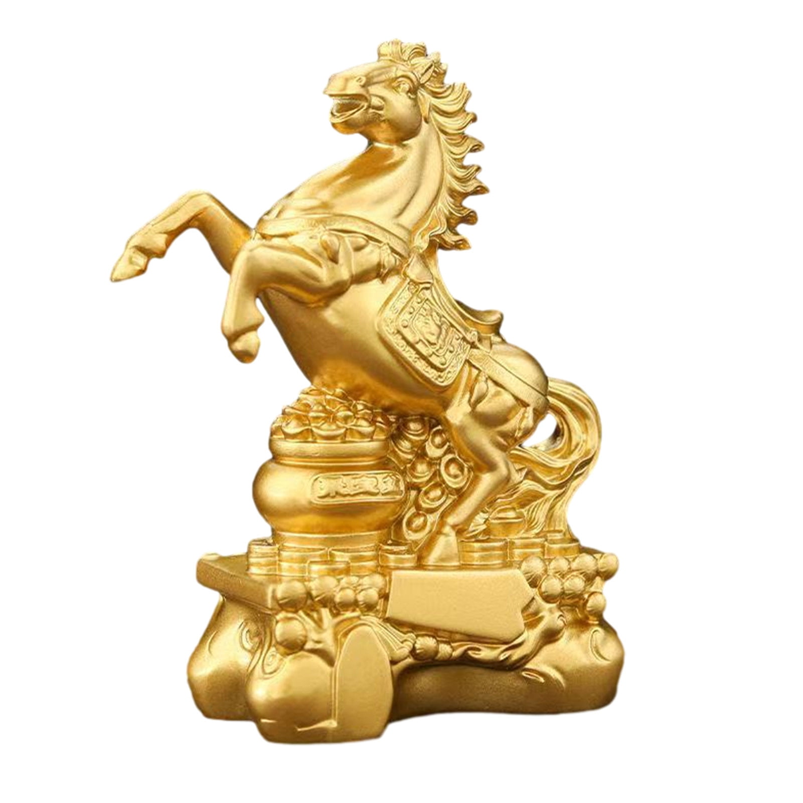 Selrti Golden Feng Shui Horse Sculpture 2026 Zodiac Plastic Horse ...