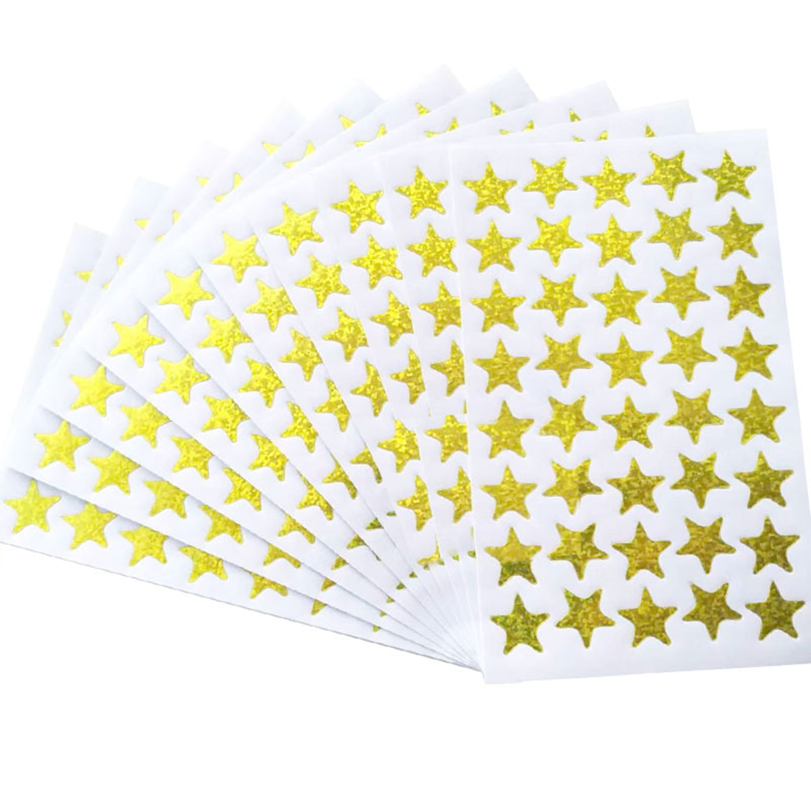 Selrti Holographic Star Stickers Self-Adhesive Mini Glitter Gold Star ...