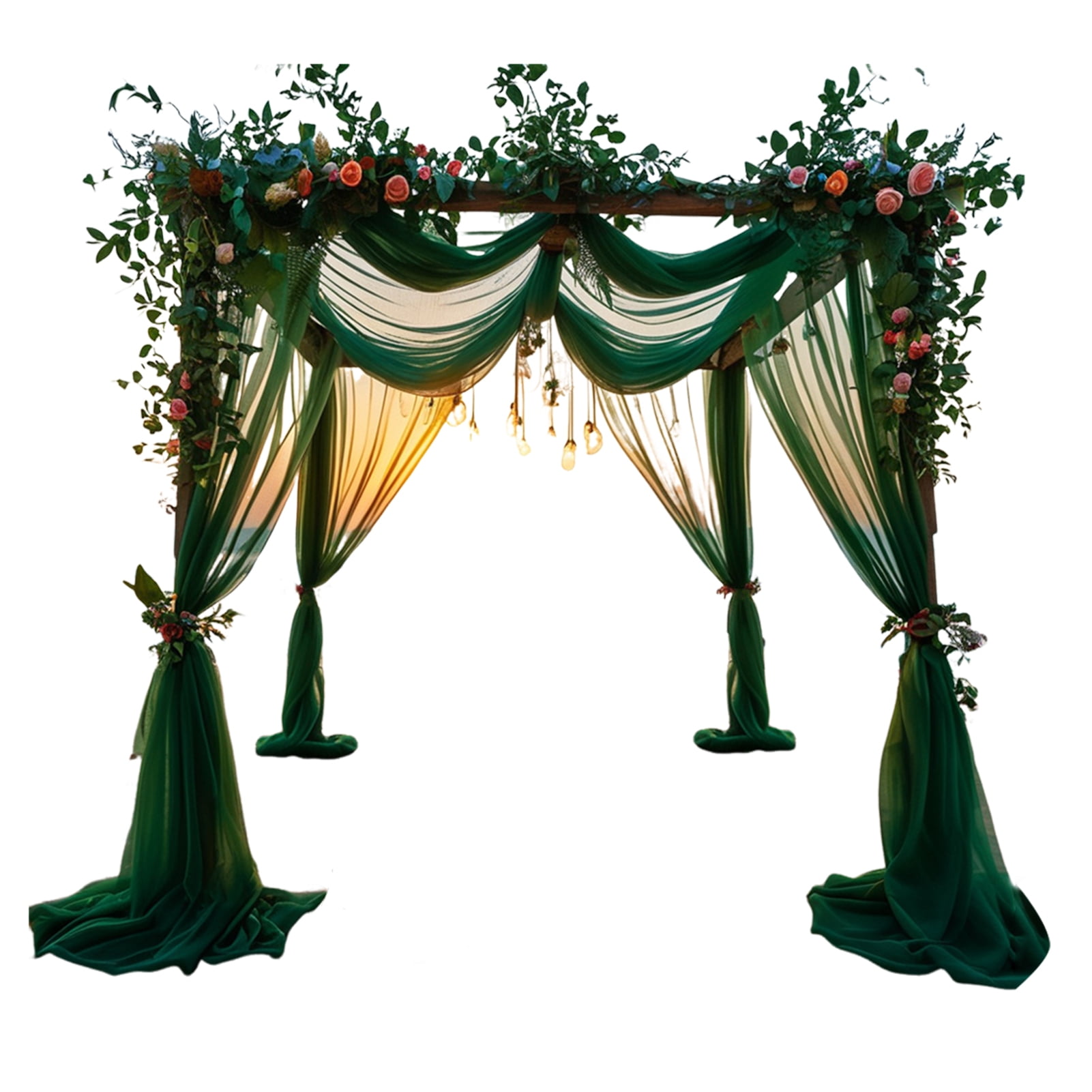 Selrti Sheer Chiffon Curtain Drapes Wedding Arch Draping Fabric Curtain ...