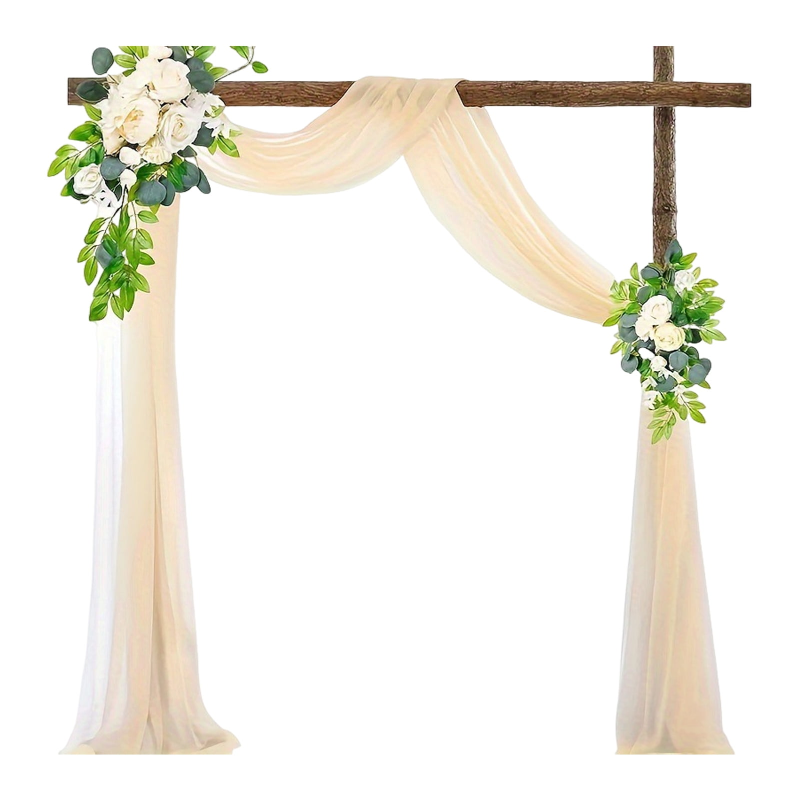 Selrti White Sheer Wedding Drape Gauze Arch Draping Fabric Champagne ...