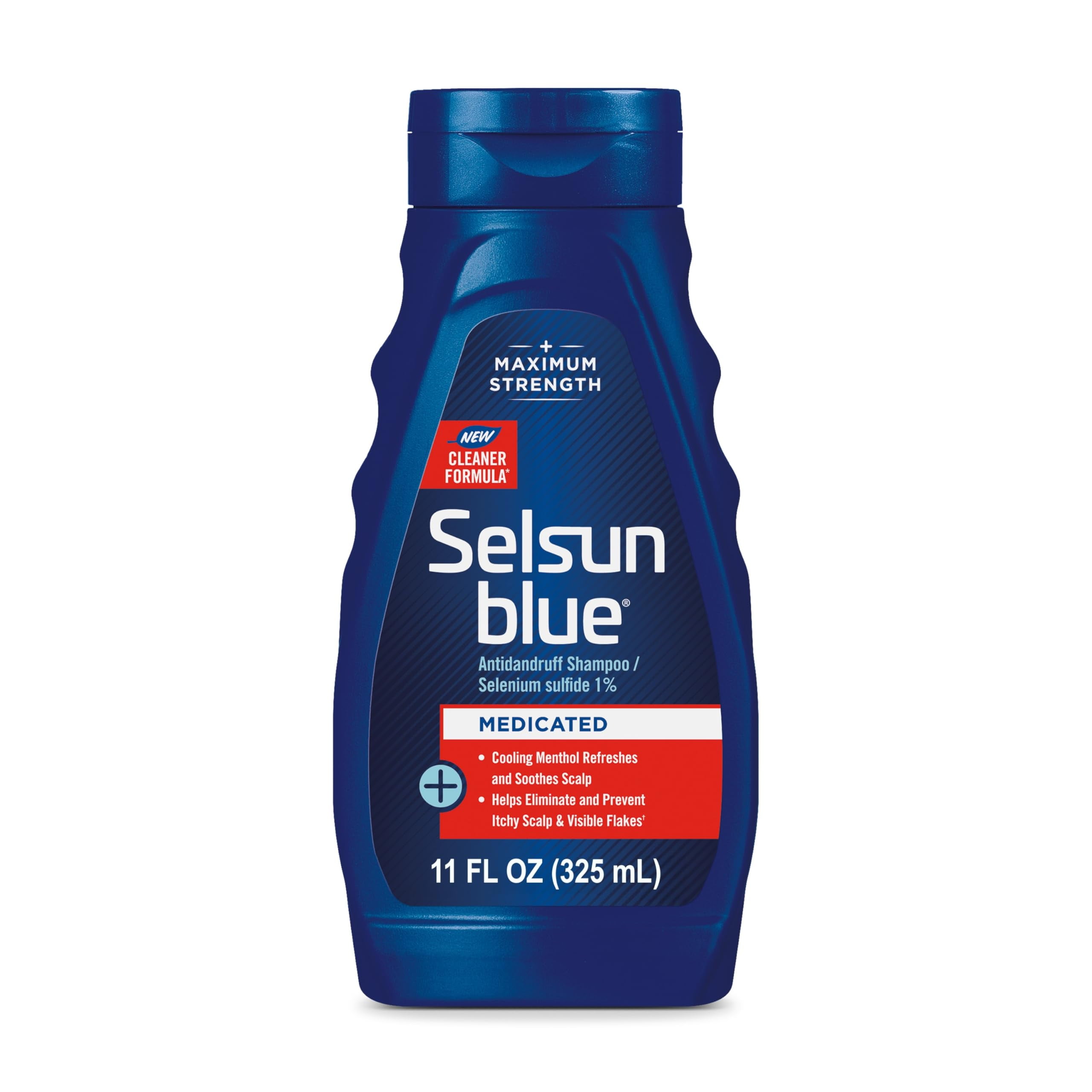 Selsun Blue Medicated Antidandruff OKA4 Shampoo, Maximum Strength Scalp ...
