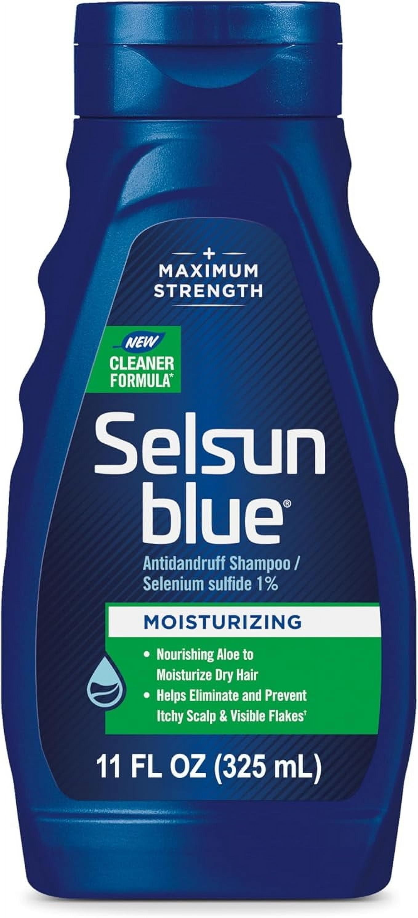 Selsun Blue Moisturizing Anti-dandruff Shampoo with Aloe, 11 fl. oz., Selenium Sulfide 1% ...