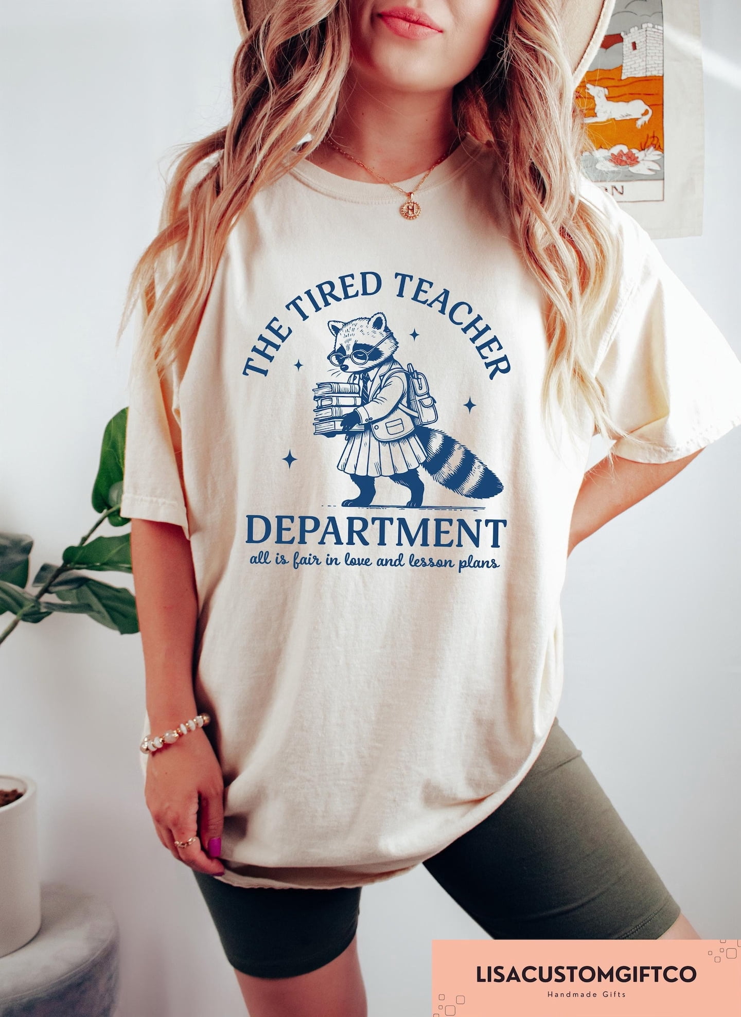 Selvi Tired Teacher Department Graphic T-Shirt Retro Classroom School ...