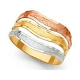 Semanario Ring Three Band 14k Yellow White Rose Gold Diamond Cut ...