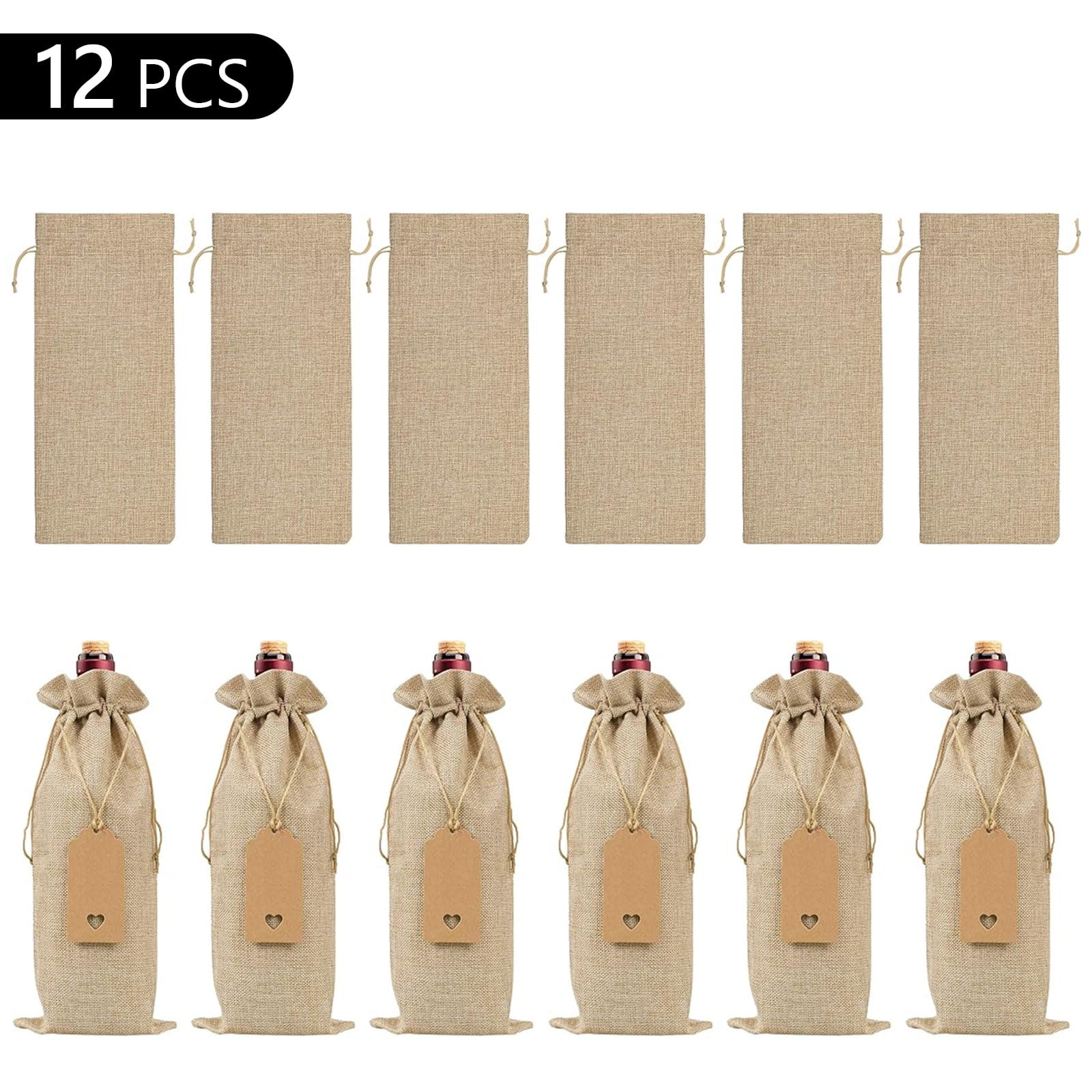 Semfri 12 Pcs Wine Bags Wine Bottle Bags 5.9 X 13.7 inch Wine Gift Bags ...
