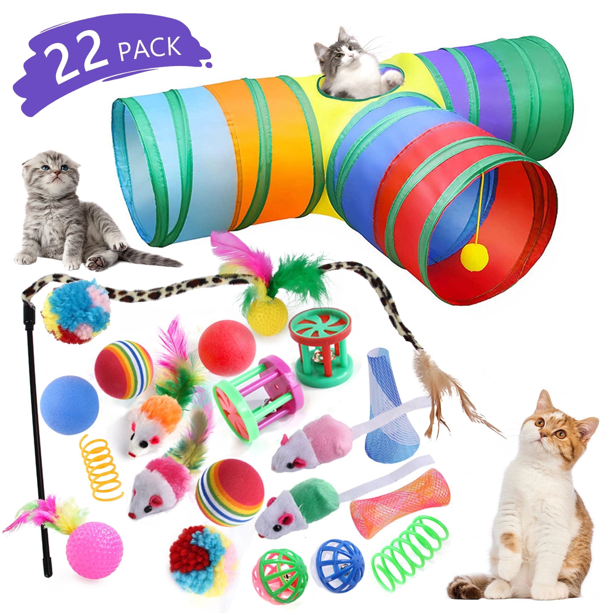 Semfri 22pcs Pet Toys Combo Set - for Dogs, Cats & Rabbits Interactive ...