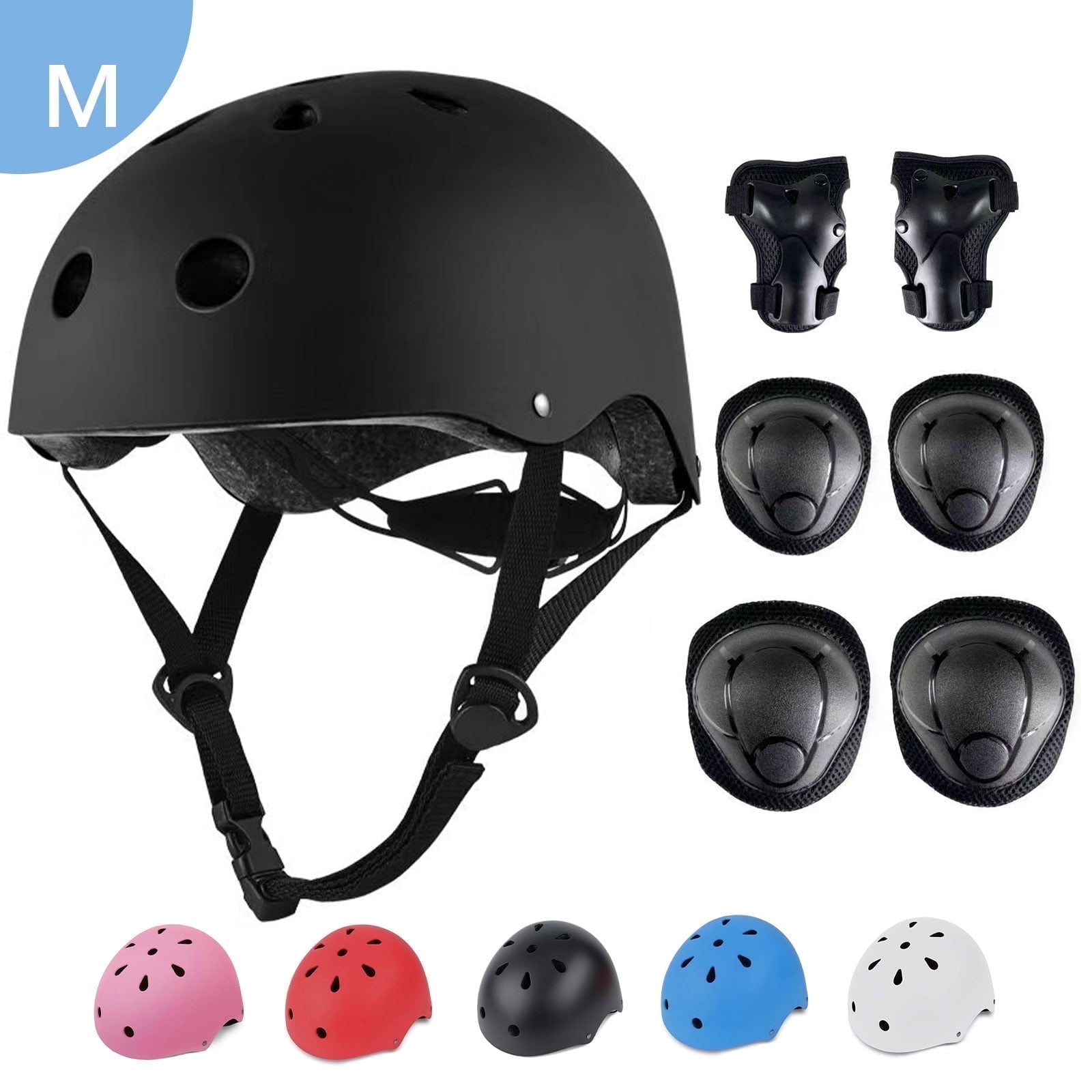 Semfri 9-15 Ages Youth Bike Helmets with Knee and Elbow Pads Wrist ...
