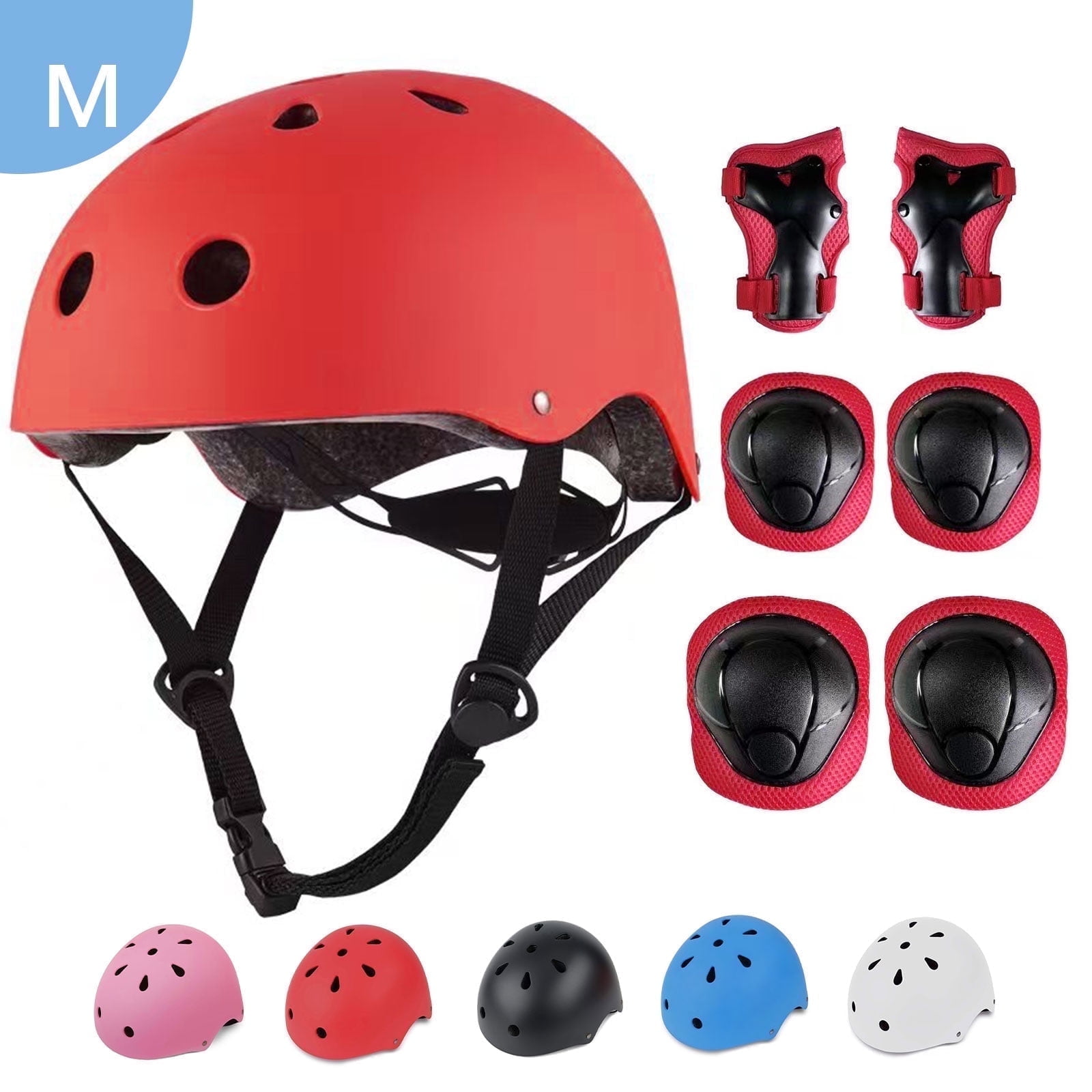 Semfri 9-15 Ages Youth Bike Helmets with Knee and Elbow Pads Wrist ...