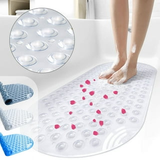 mDesign Plastic Loofah Cushioned Suction Bath Mat for Shower or Tub ...