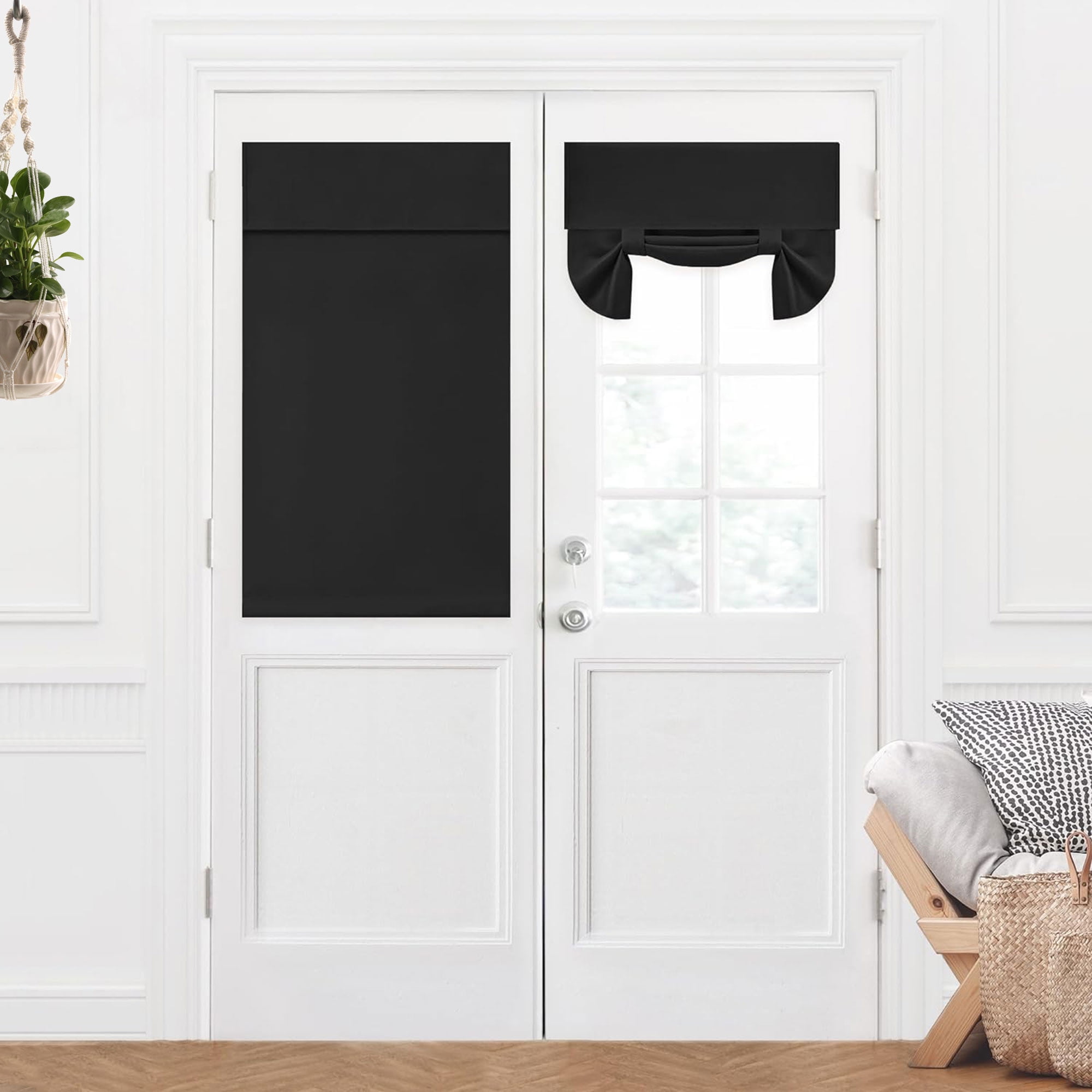 Semfri Blackout Door Curtains Privacy French Door Curtains 26inchx ...