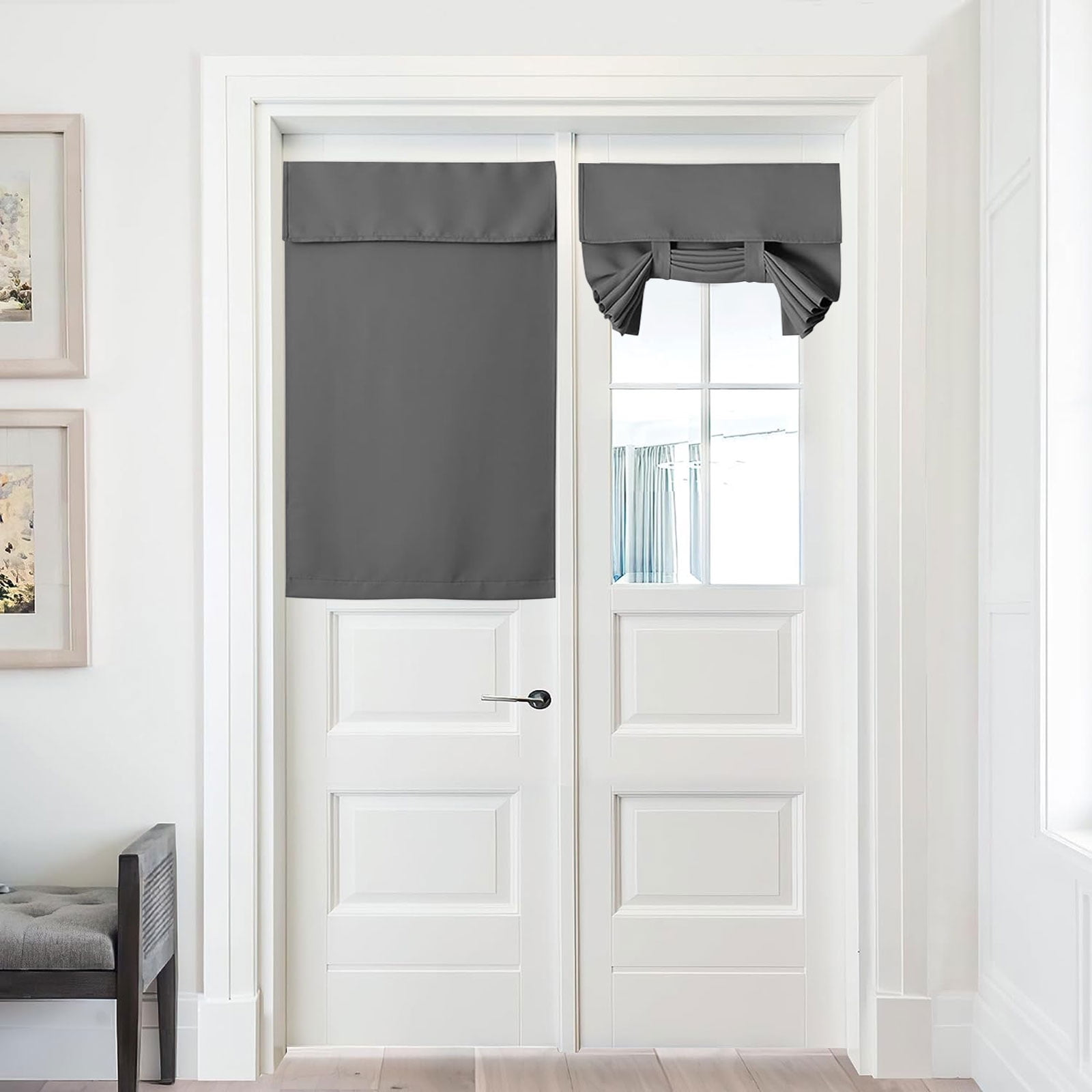 Semfri Blackout Door Curtains Privacy French Door Curtains 26inchx ...