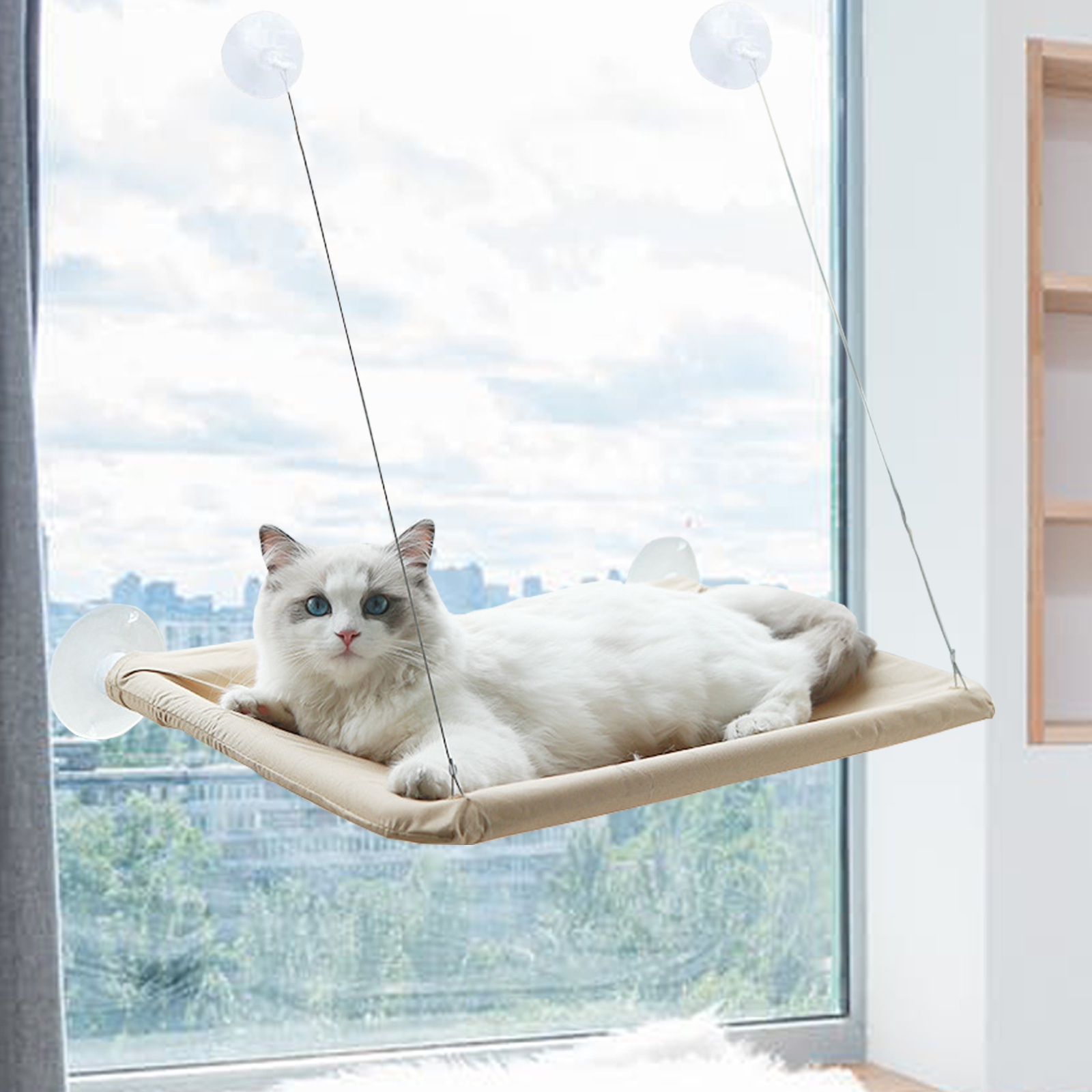 Pefilos 13" Cat Window Perch Bed And Cat Hammock for Indoor Pet ...