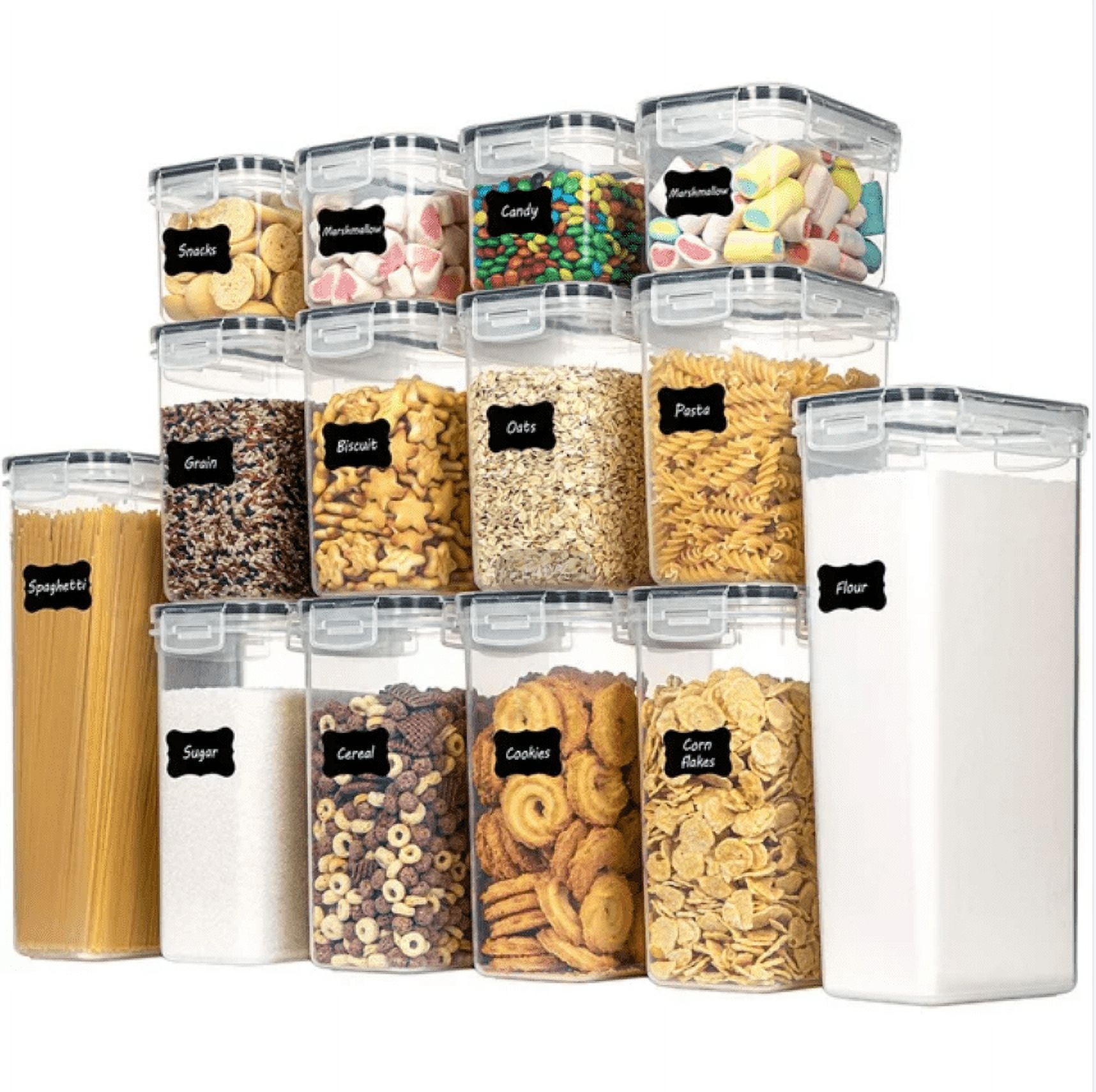 Semfri 14-Pack Food Storage Containers with Lids - AirTight Large ...
