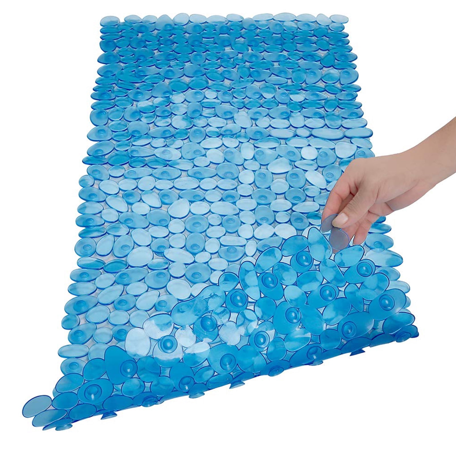 Semfri Pebble Bath Tub Shower Mat, 35x16 inch, Non Slip with Drain ...