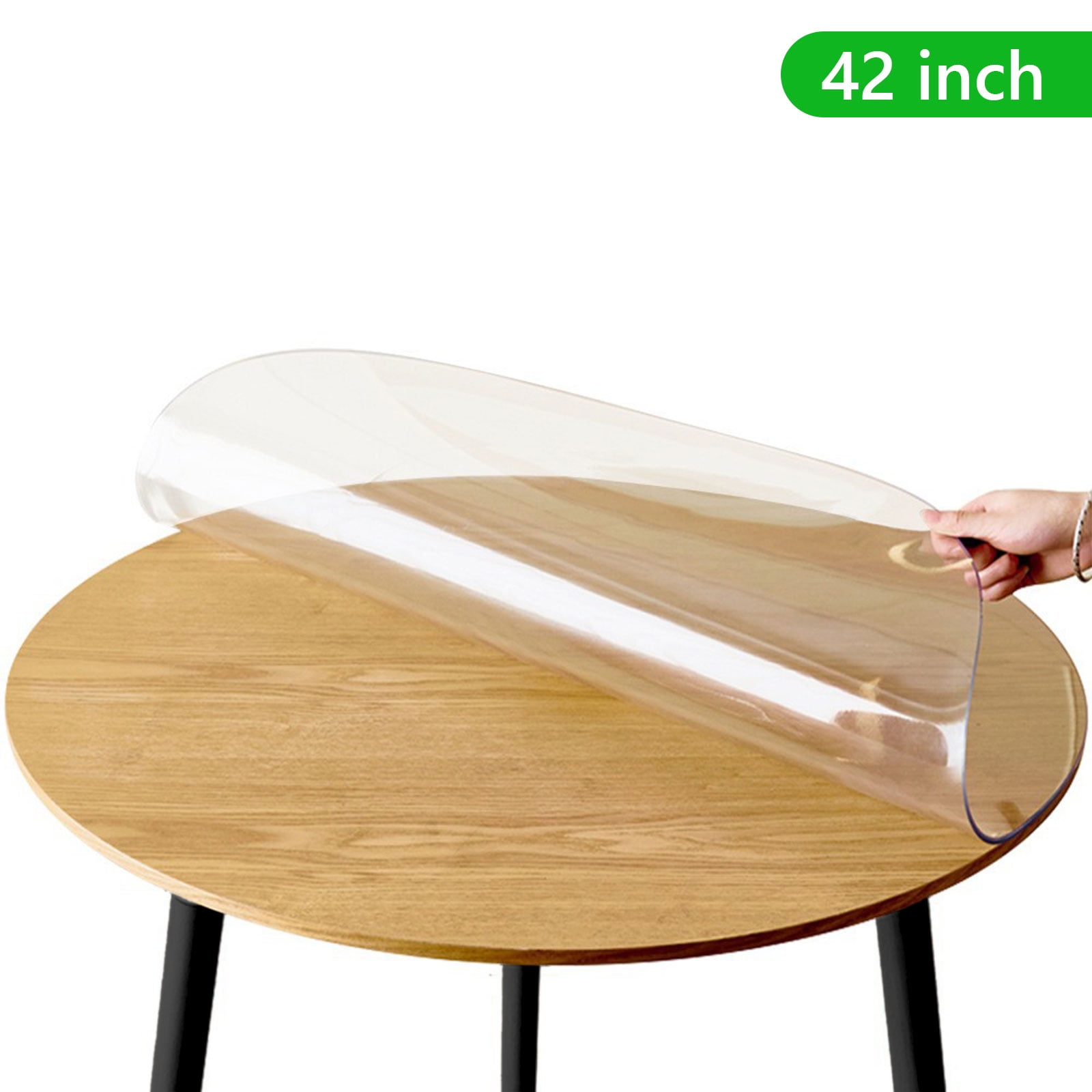 Semfri Round Table Cover Clear Table Protector 42 inch Plastic Cover ...