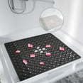 Semfri 21x21 Inch Square Safety Bath Mat Non Slip Resistant Plastic