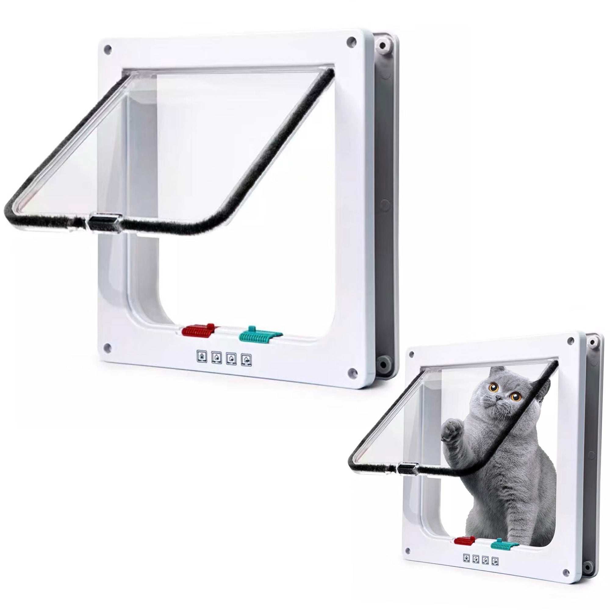 Semfri Outdoor Weatherproof Pet Door, 4-Way Locking ABS Design, XL Flap ...
