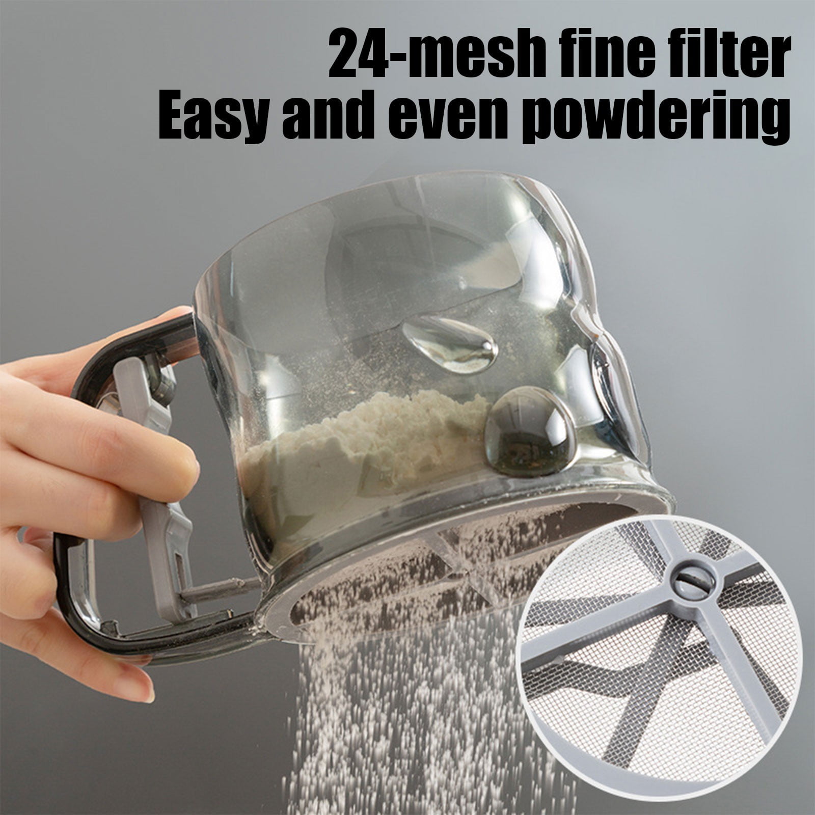 Semi-Automatic Flour Sifter Plastic Flour Sieve Baking Powder Sieve ...