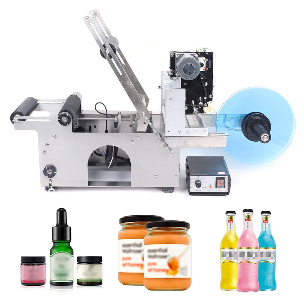 Semi Automatic Labeling & Coding Machine Round Bottle Jar Label Marking ...