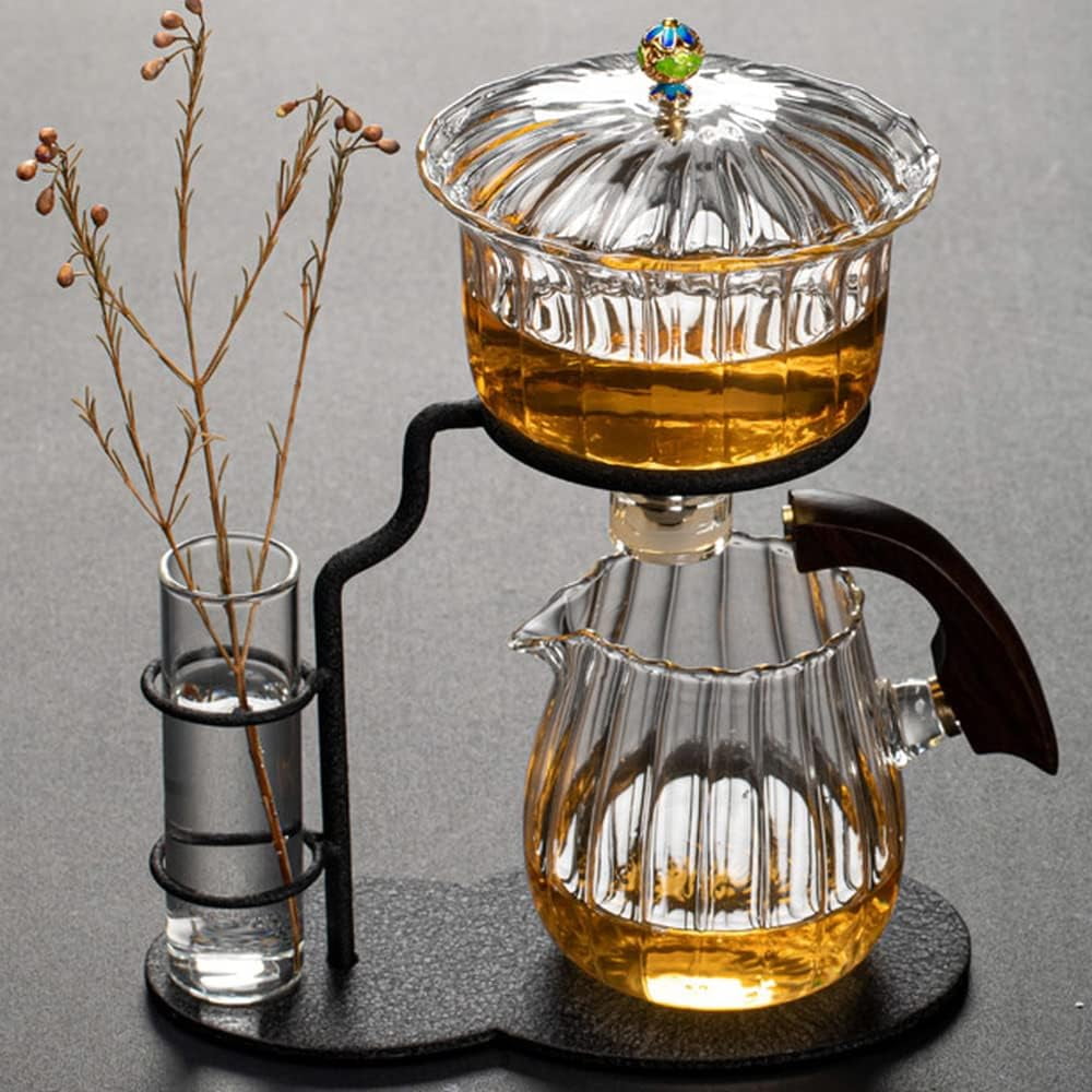 Semi-Automatic Tea Maker Glass Kung Fu Tea Set Home Office Lazy ...