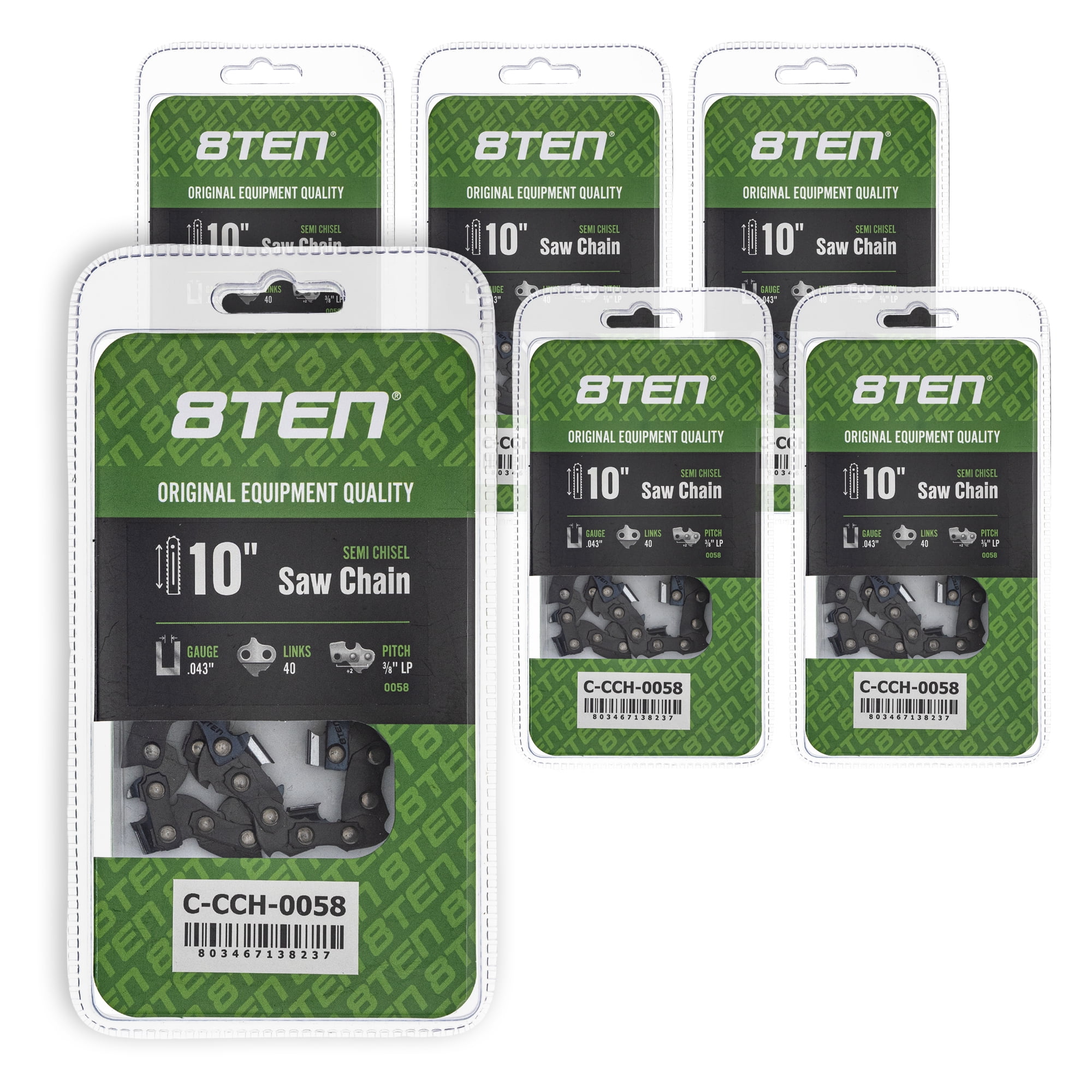 Semi Chisel Chainsaw Chain 10 inch .043 3/8 LP 40DL for Ryobi Poulan 6 ...