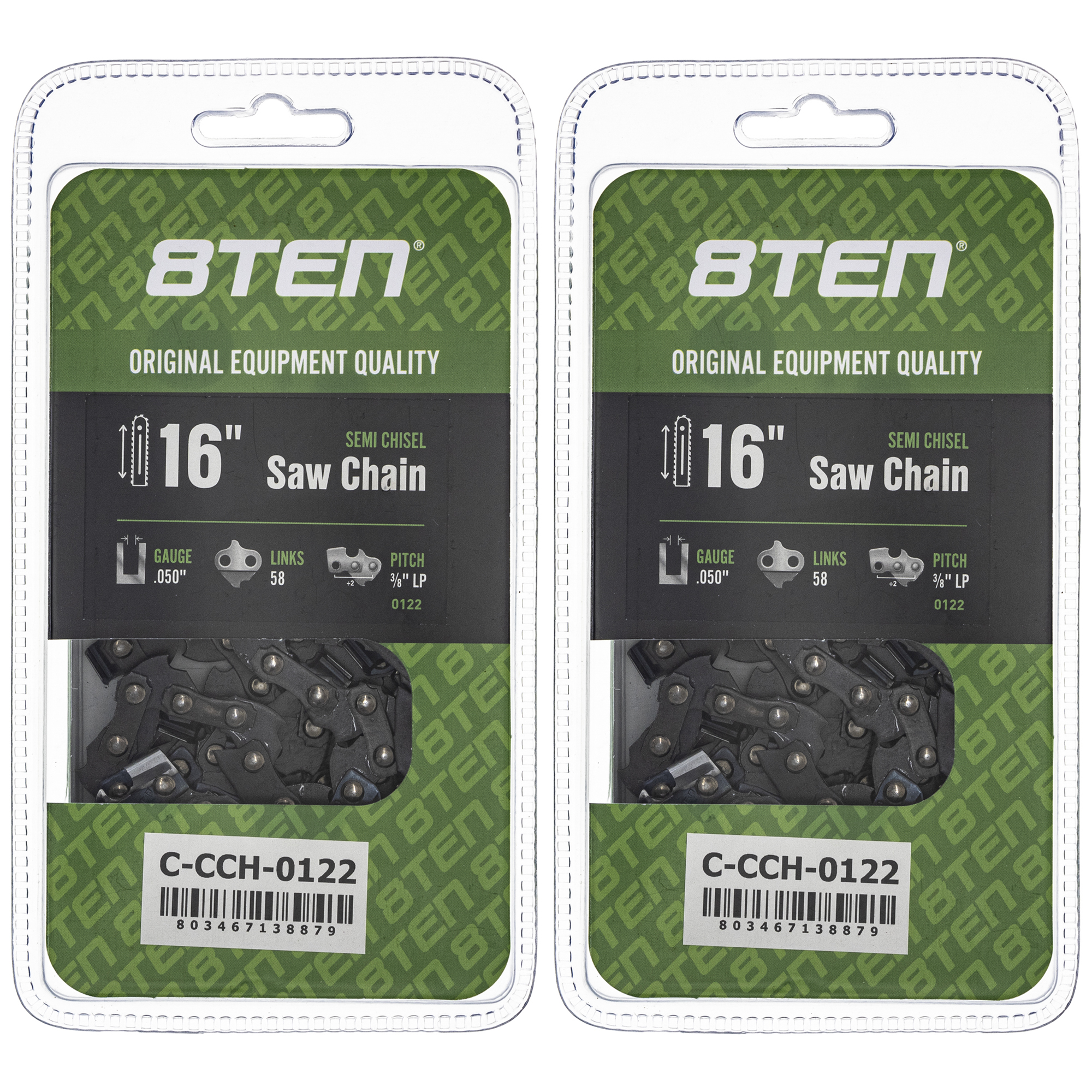 Semi Chisel Chainsaw Chain 16 inch .050 3/8 LP 58DL for Remington Wen 2 ...