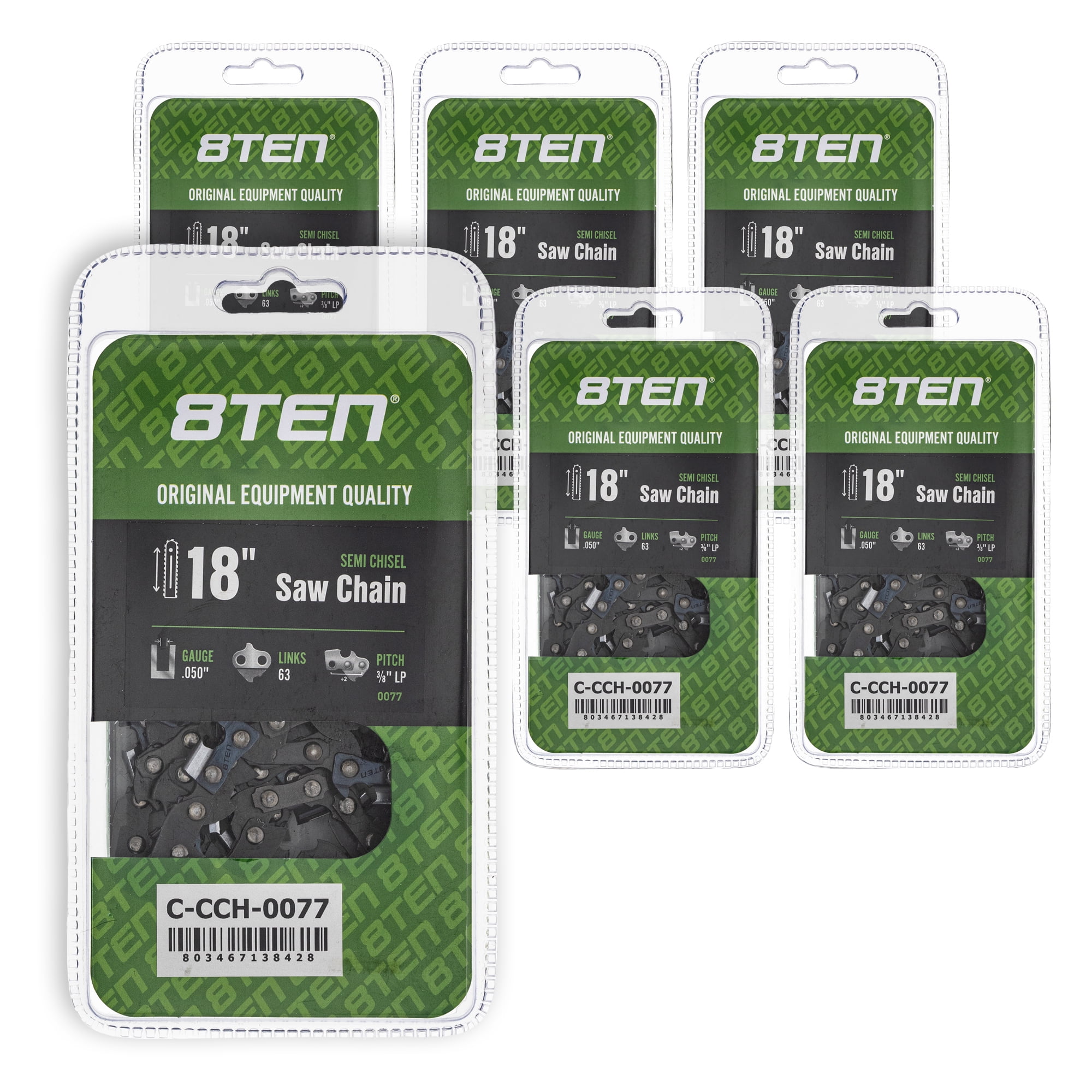 Semi Chisel Chainsaw Chain 18 inch .050 3/8 LP 63DL for Craftsman Worx ...