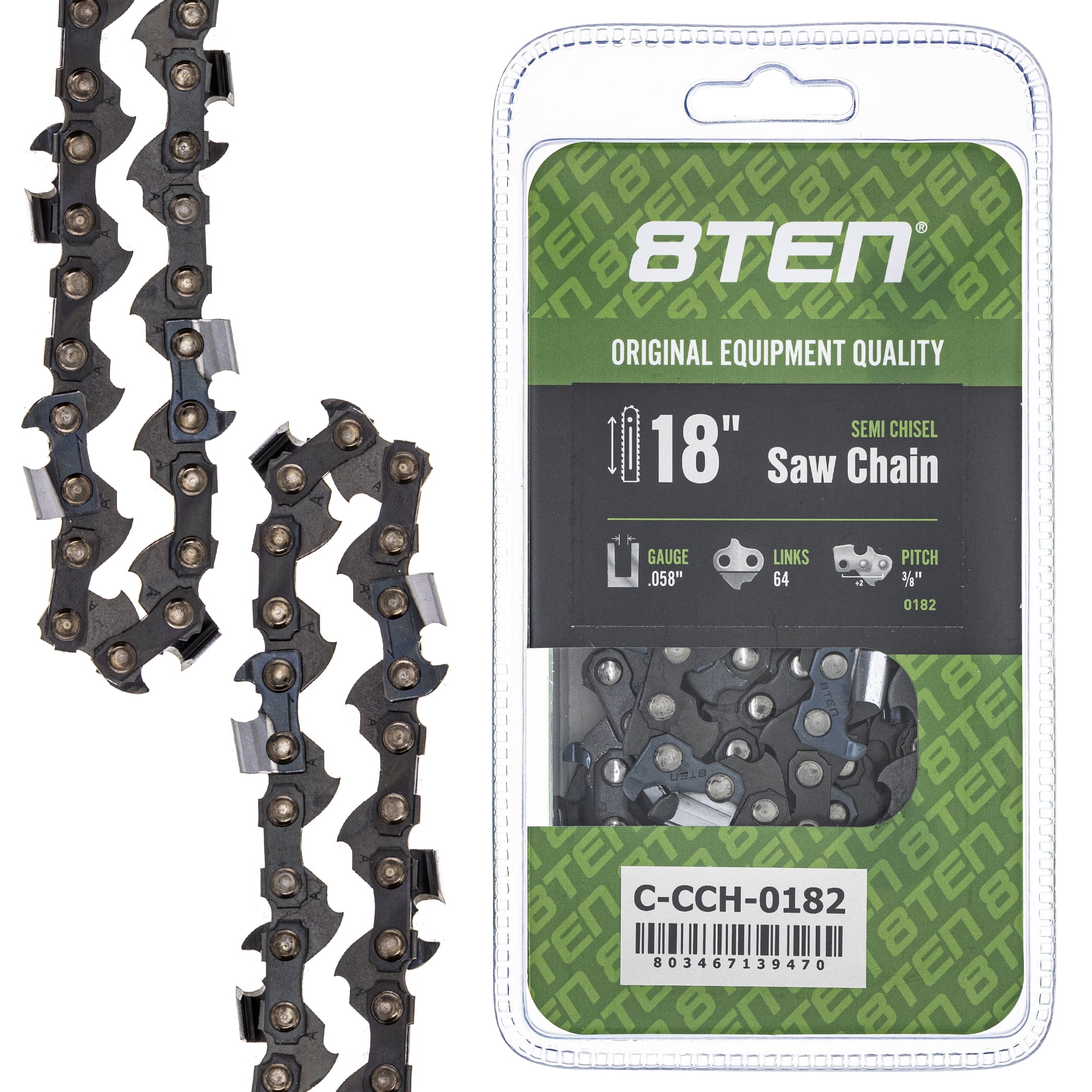 Semi Chisel Chainsaw Chain 18 inch .058 3/8 64DL Makita DCS430 DCS431 ...