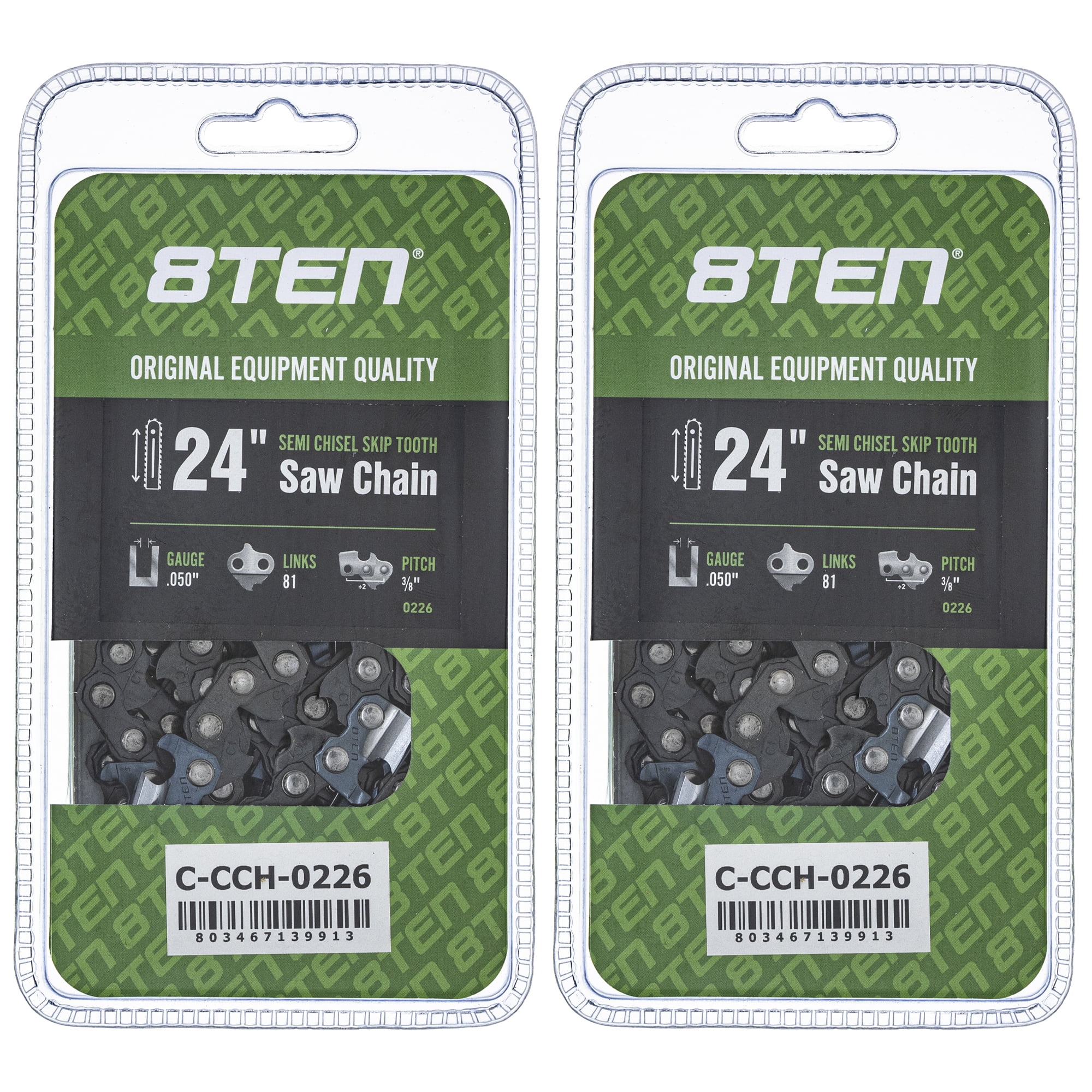 Semi Chisel Skip Tooth Chainsaw Chain 24 inch .050 3/8 81DL for Echo 2 ...