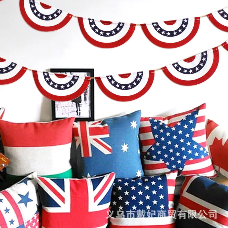 Semi-Circular Independence Day Banner - Durable Outdoor Patriotic ...