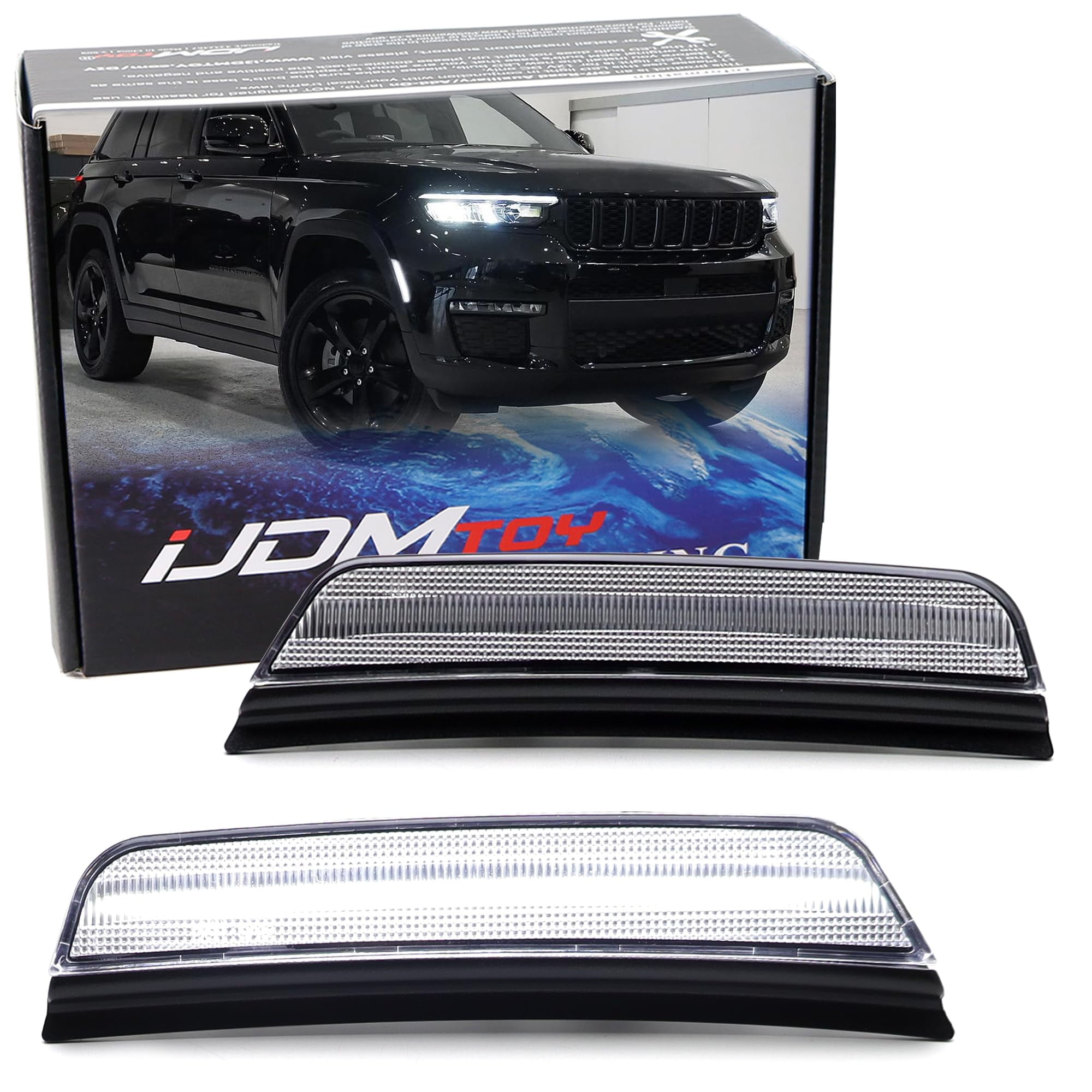 Semi-Clear Lens 36-SMD White Full LED Front Bumper Side Marker Light ...