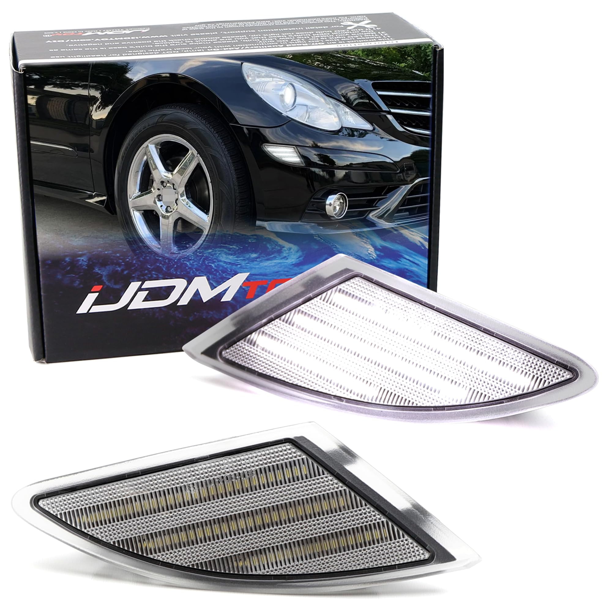 Semi-Clear Lens 36-SMD White Full LED Front Bumper Side Marker Lights ...