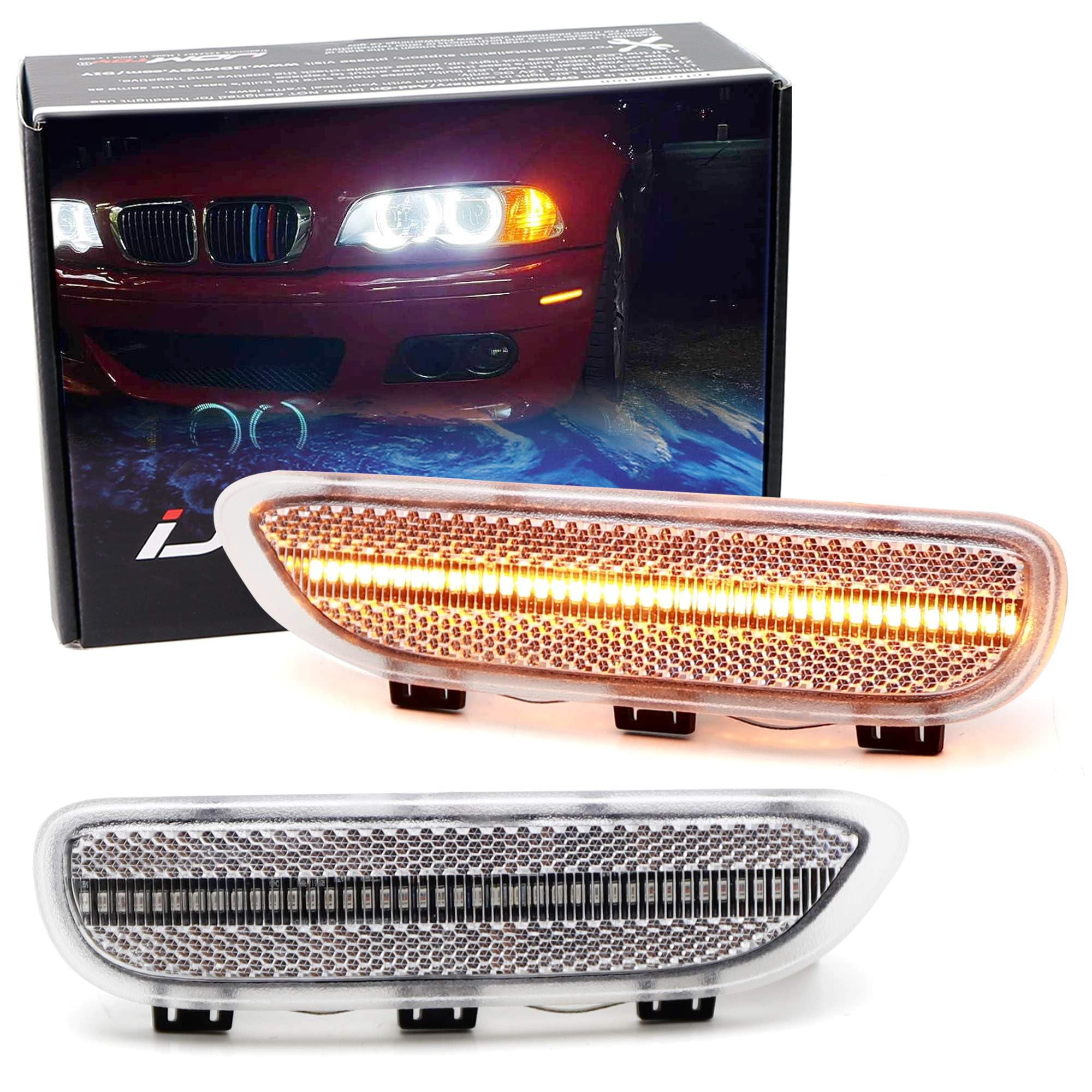 Semi-Clear Lens Amber Full LED Strip Front Bumper Reflector Replace ...
