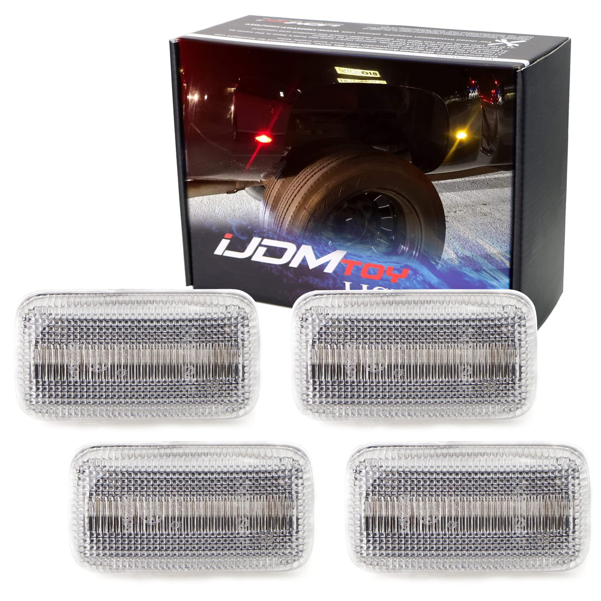 Semi-Clear Lens Amber/Red Full LED Dually Rear Fender Marker Lights For ...